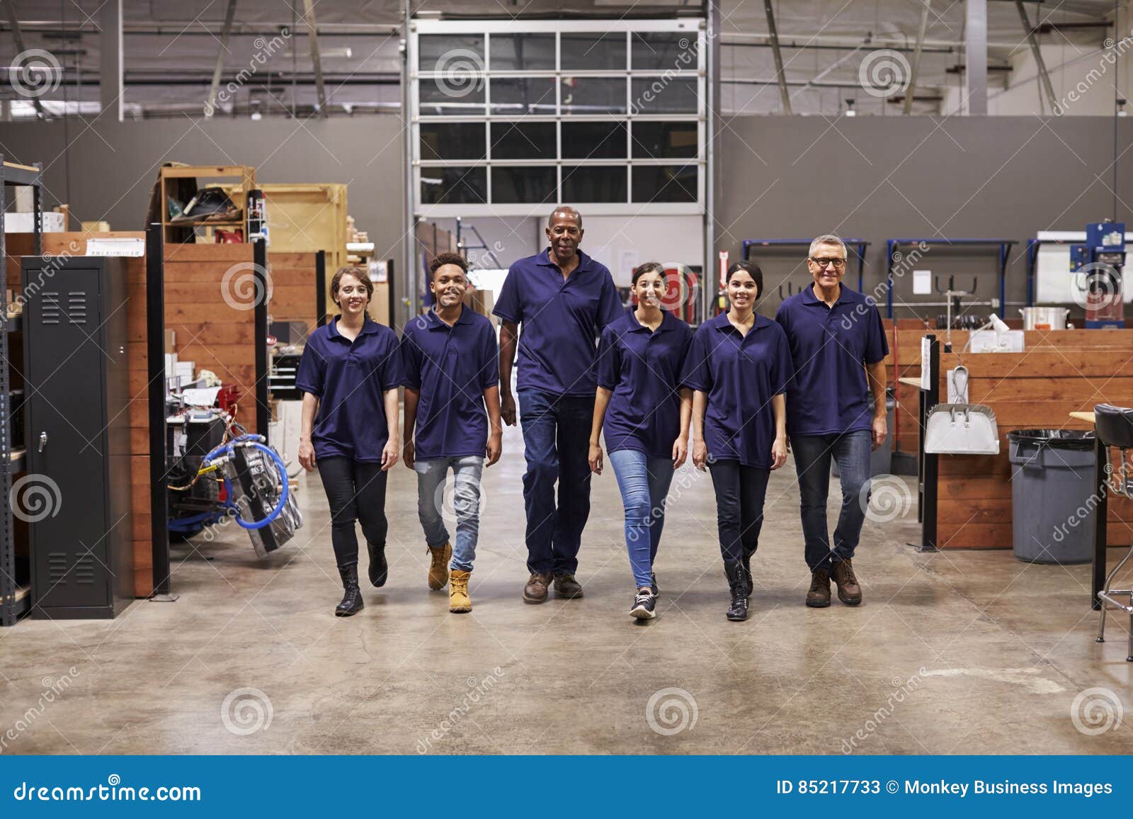 Portrait of Engineers and Apprentices in Busy Factory Stock Image ...