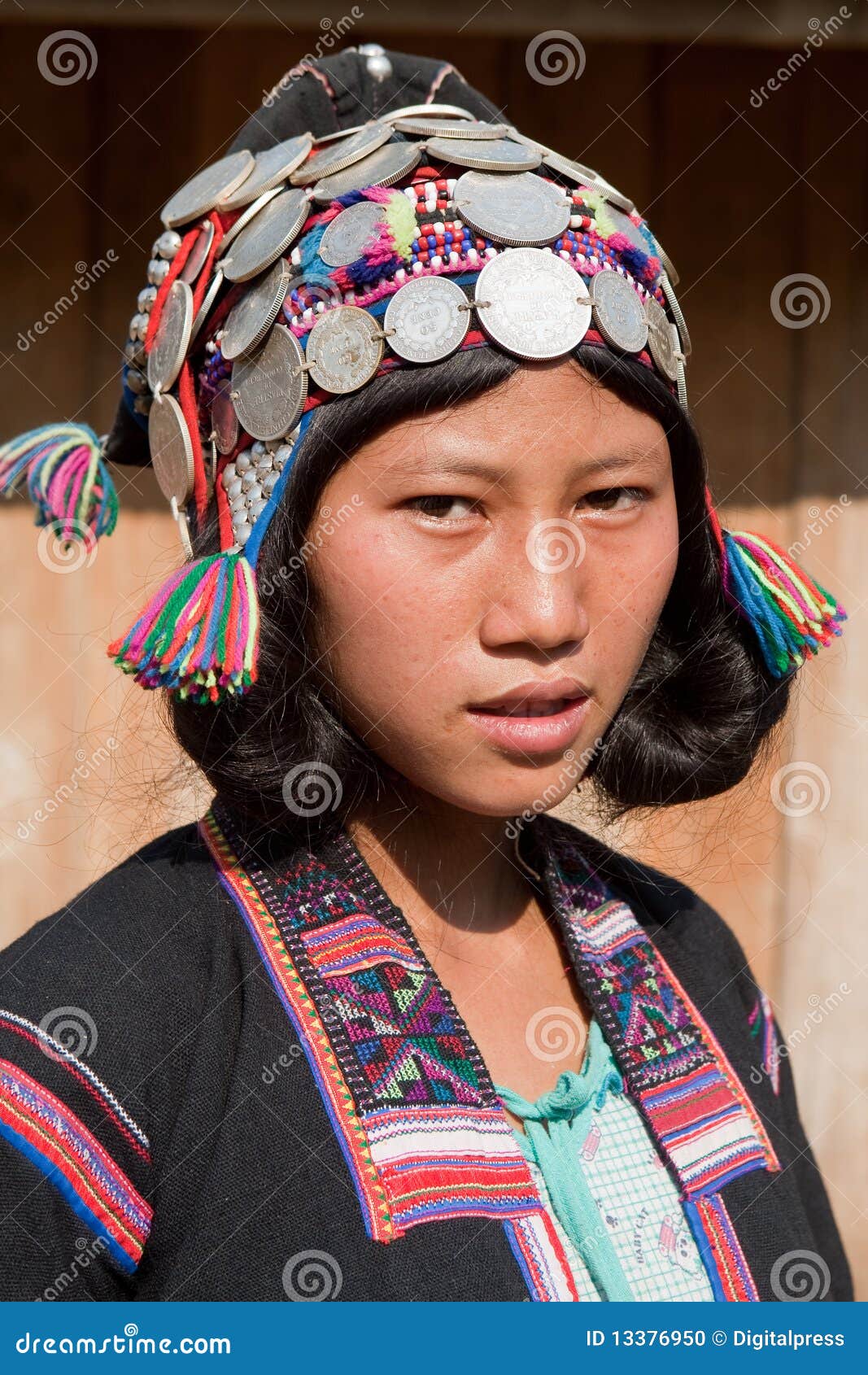 Portrait Ethnic Group Silo in Laos Stock Photo - Image of headdress ...