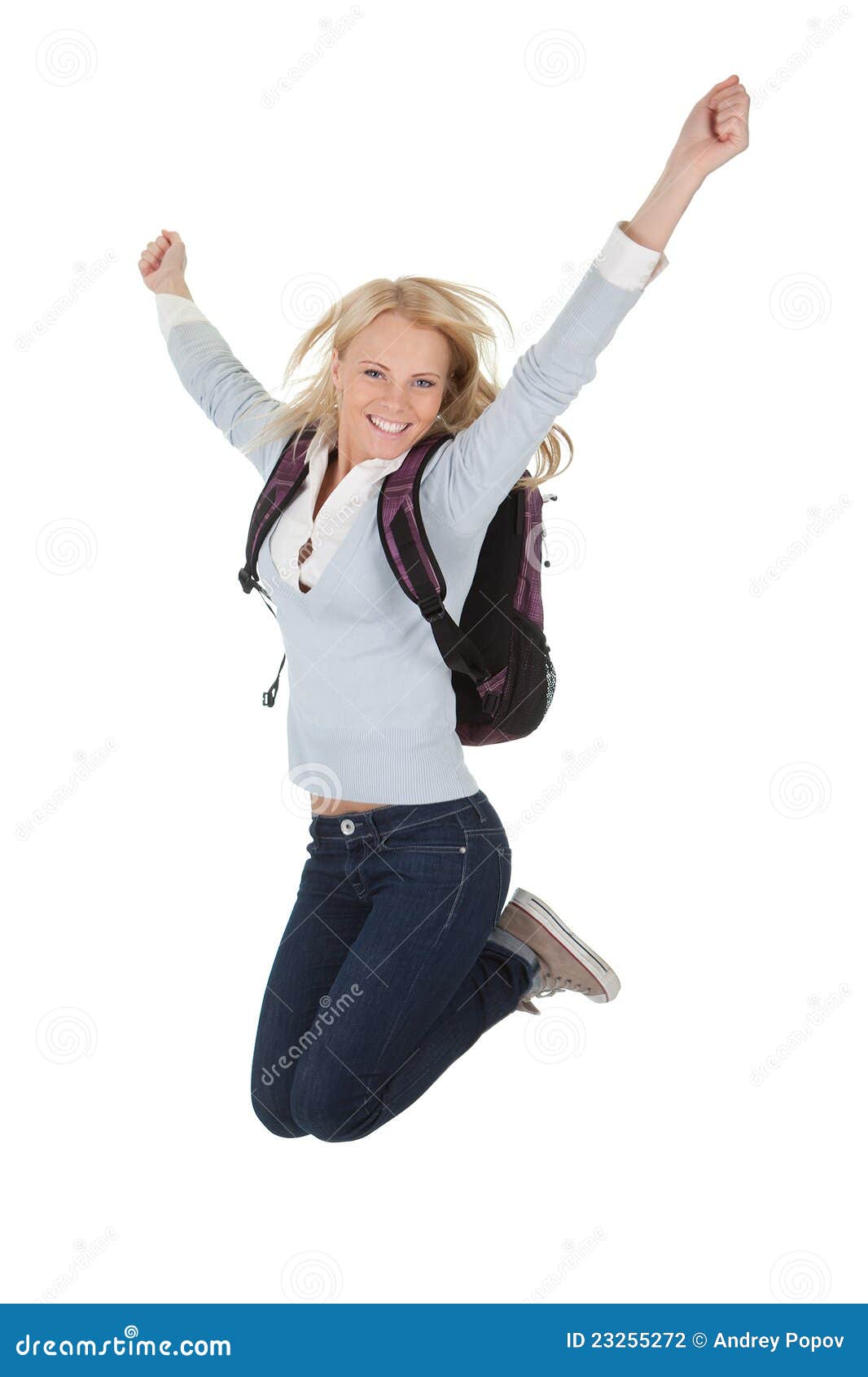 Portrait of Excited Student Girl Stock Photo - Image of high, caucasian ...