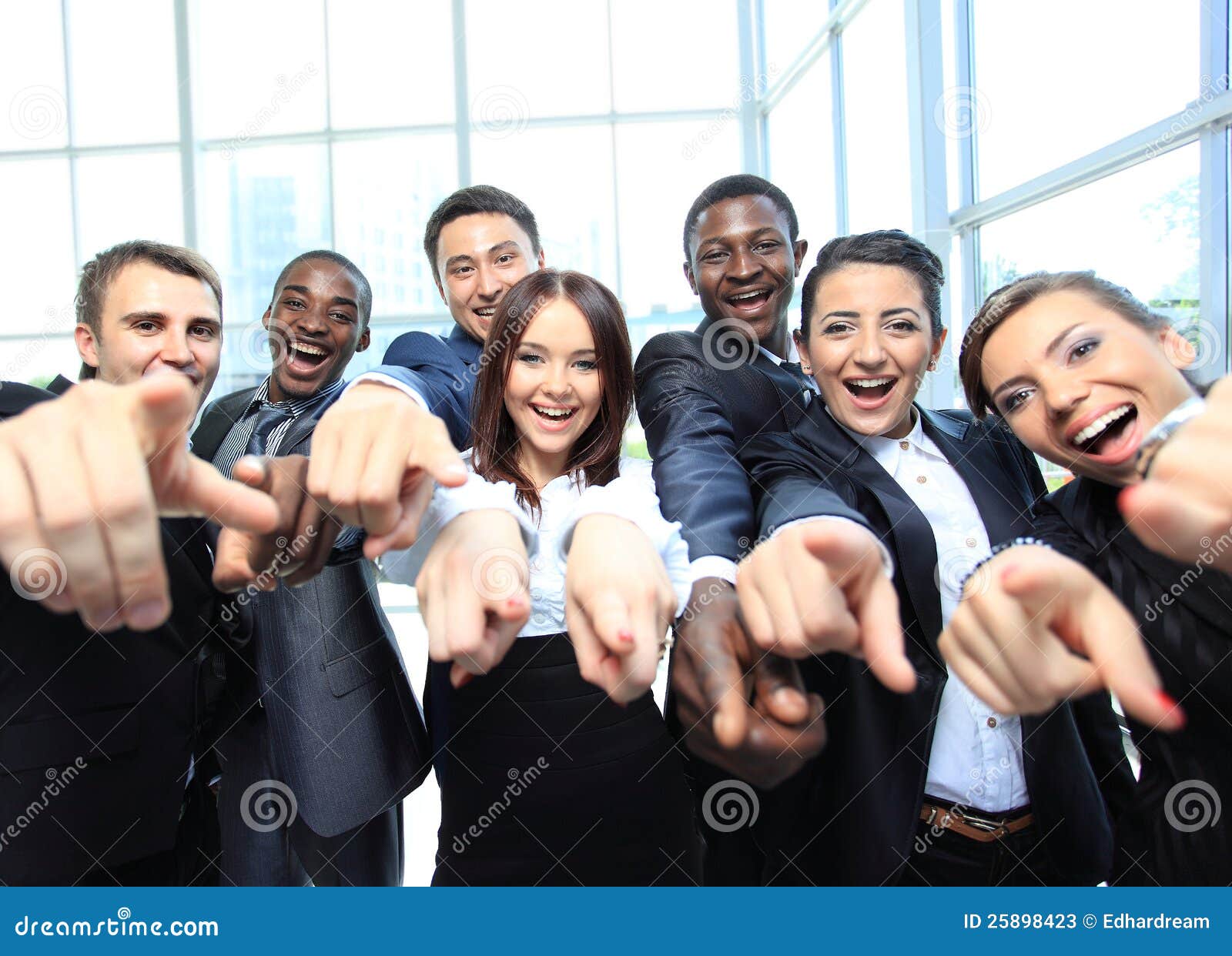 Portrait of Excited Young Business People Stock Image - Image of light ...