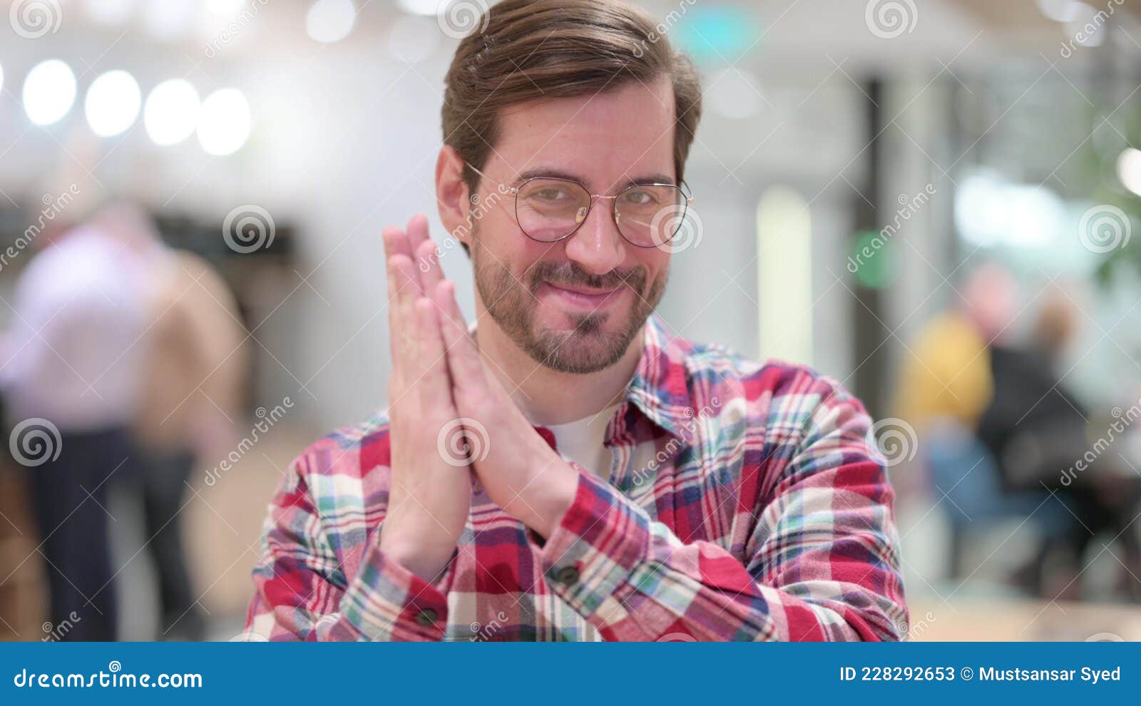 Portrait of Excited Young Man Clapping, Applauding Stock Image - Image ...