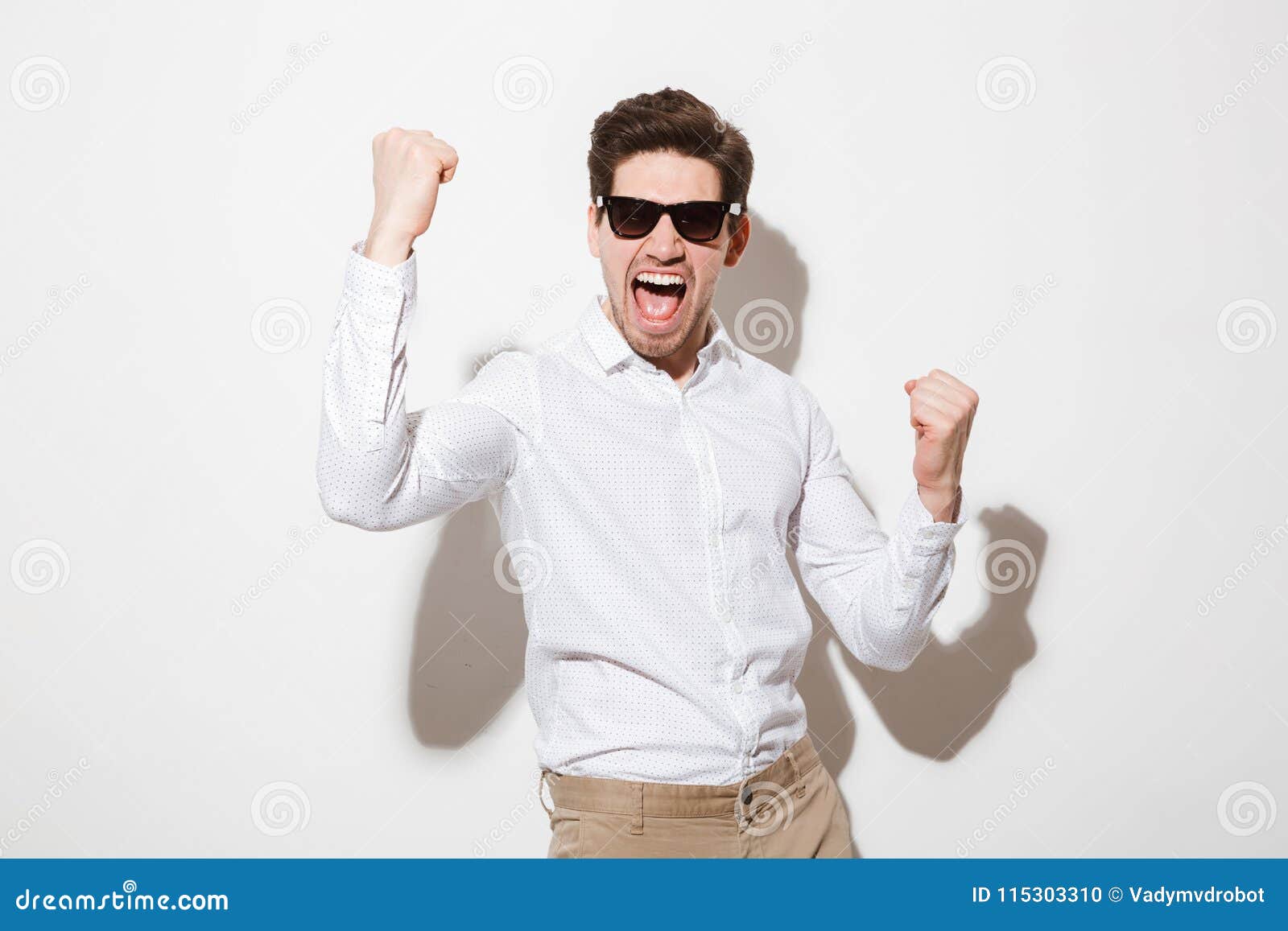 Portrait of an Excited Young Man Stock Photo - Image of male, shouting ... Portrait of an Excited Young Man Stock Photo - Image of male, shouting ...