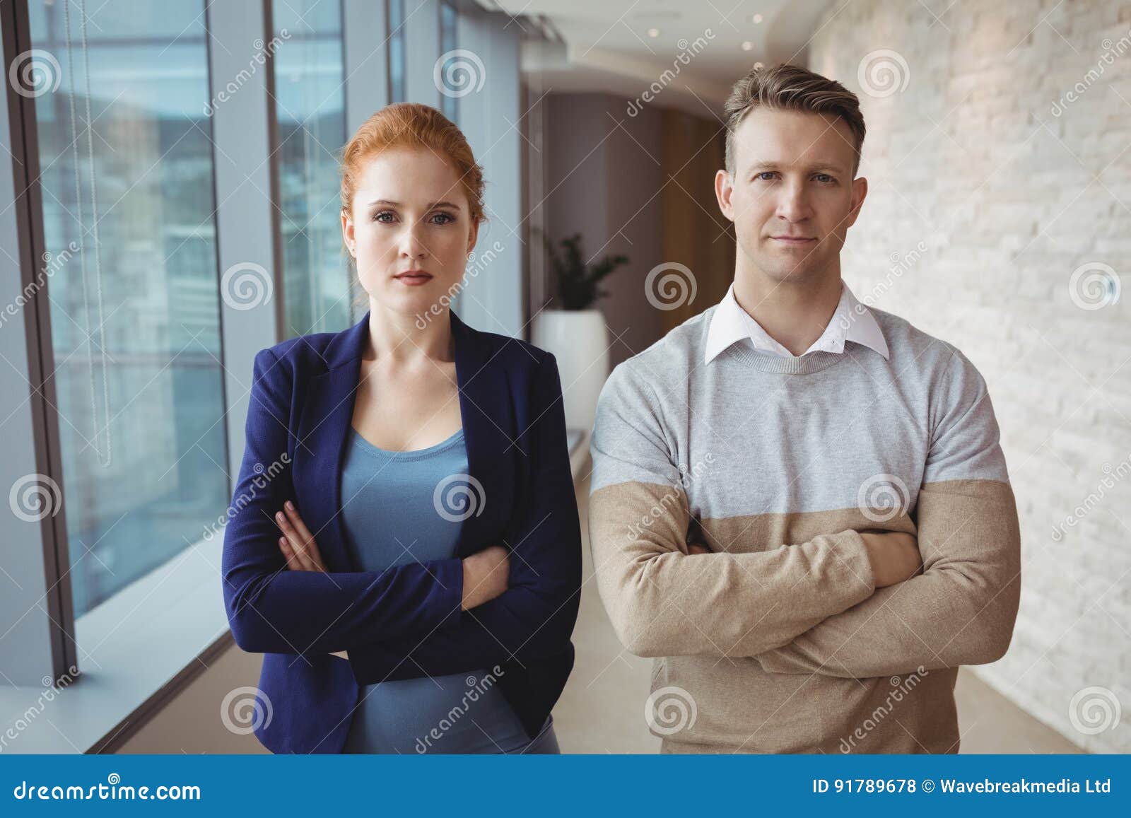 Portrait of Executives Standing with Arms Crossed Stock Photo - Image ...