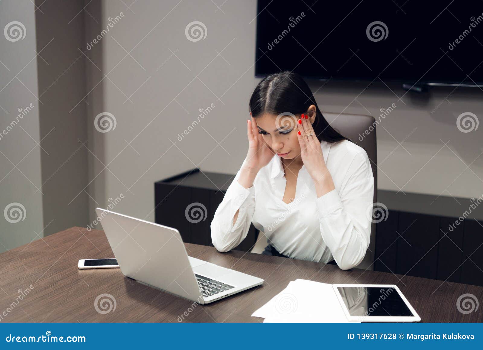 Portrait of Exhausted and Tired Business Woman in the Office ... Portrait of Exhausted and Tired Business Woman in the Office ...