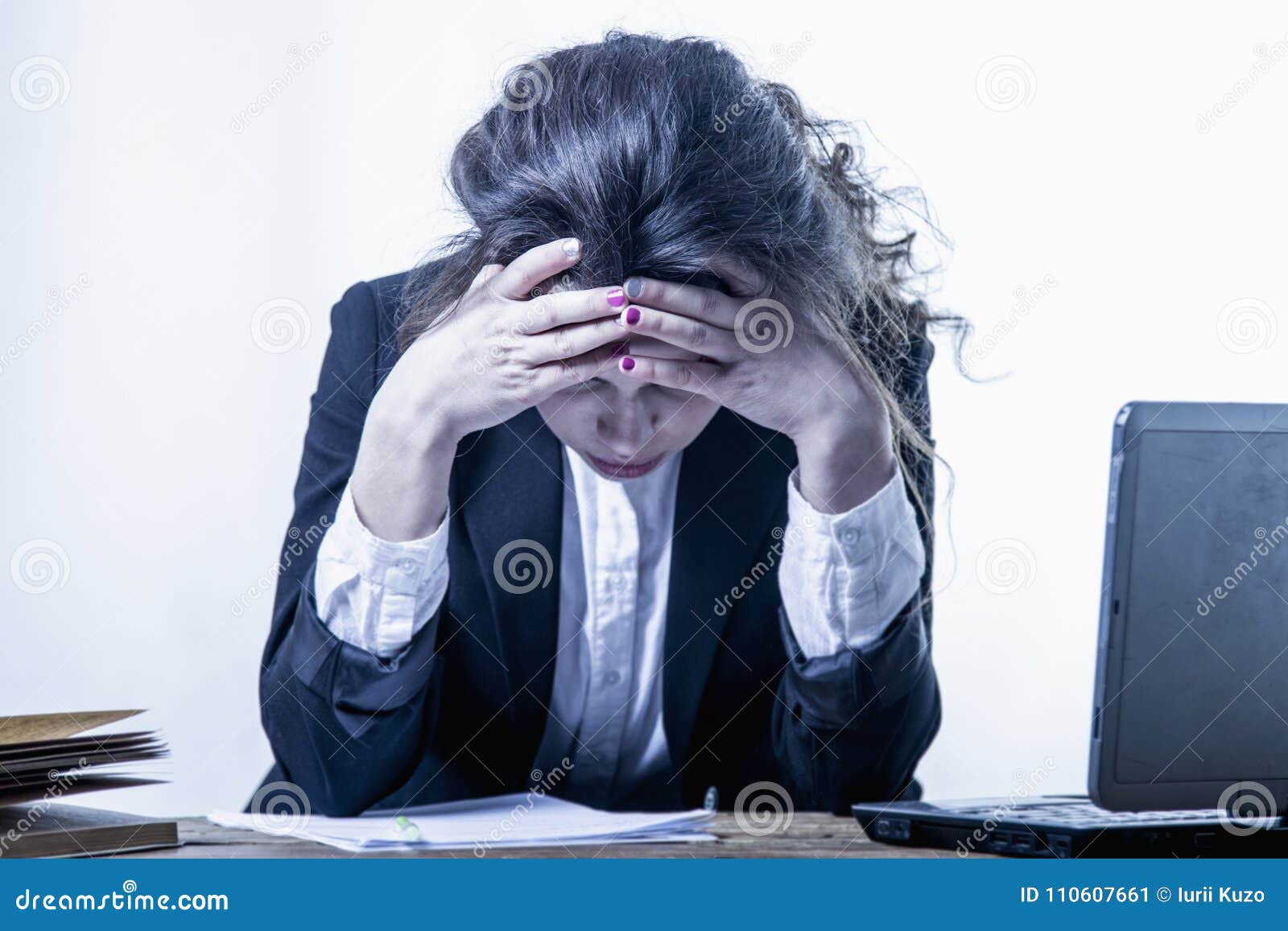 Portrait of Exhausted and Tired Business Woman in the Office Depression ... Portrait of Exhausted and Tired Business Woman in the Office Depression ...