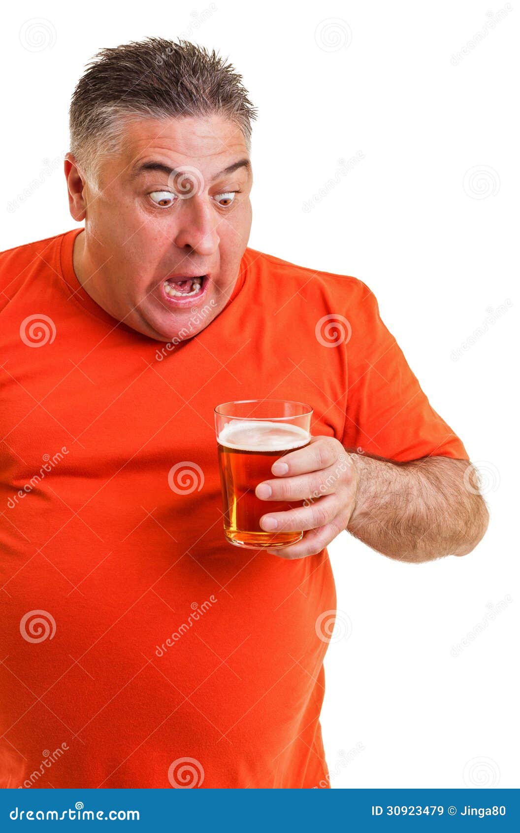 Fat Man Drinking Beer