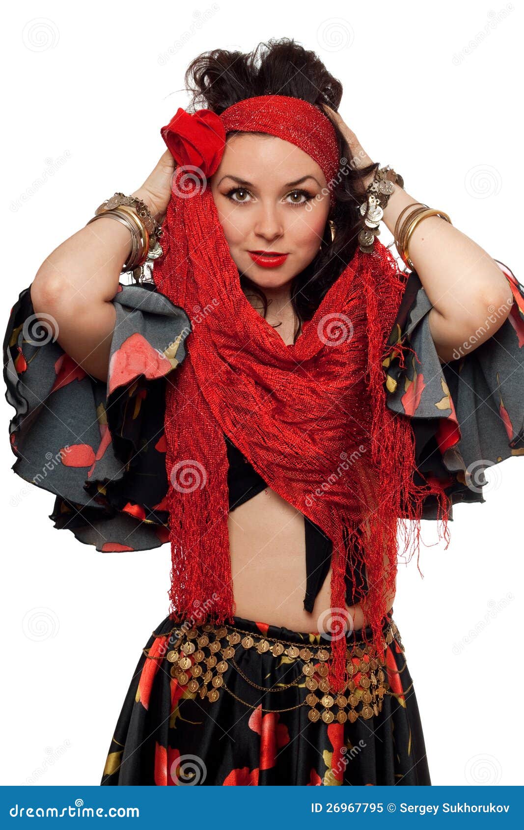 Portrait of Expressive Gypsy Woman. Isolated Stock Image - Image of ...
