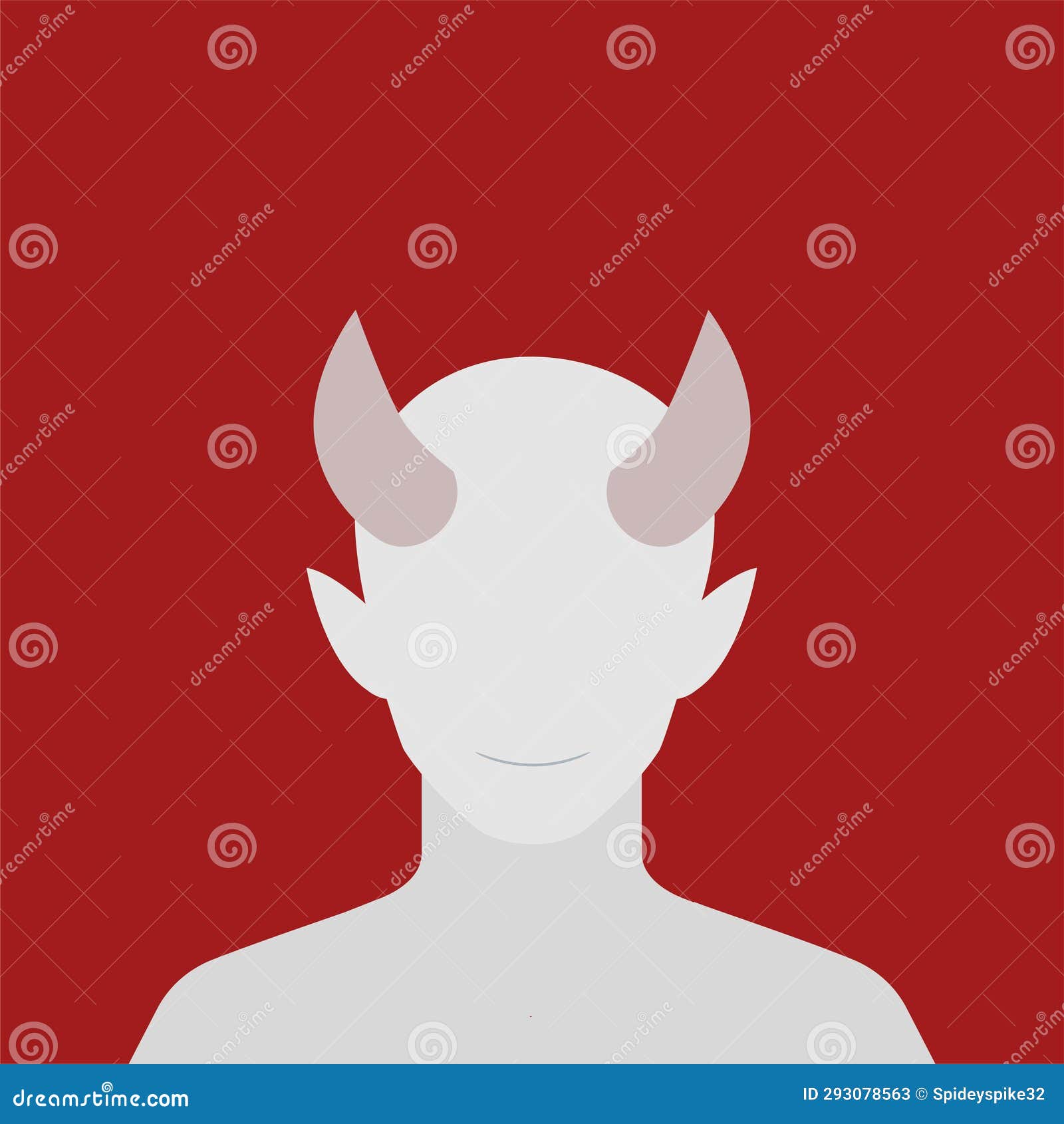 Portrait of the Faceless Devil. Isolated Vector Illustration Stock ...