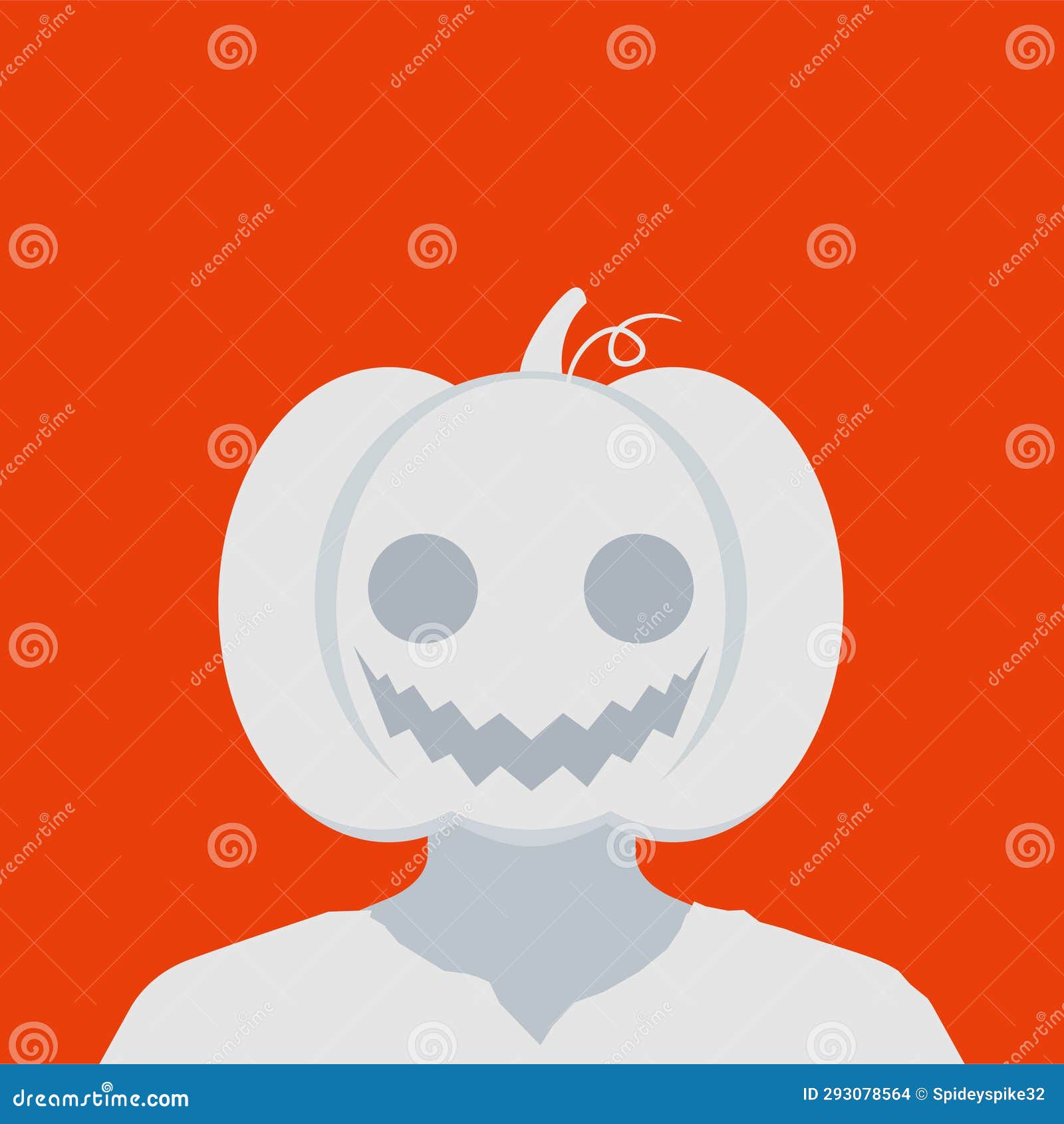 Portrait of the Faceless Pumpkin Head. Isolated Vector Illustration ...
