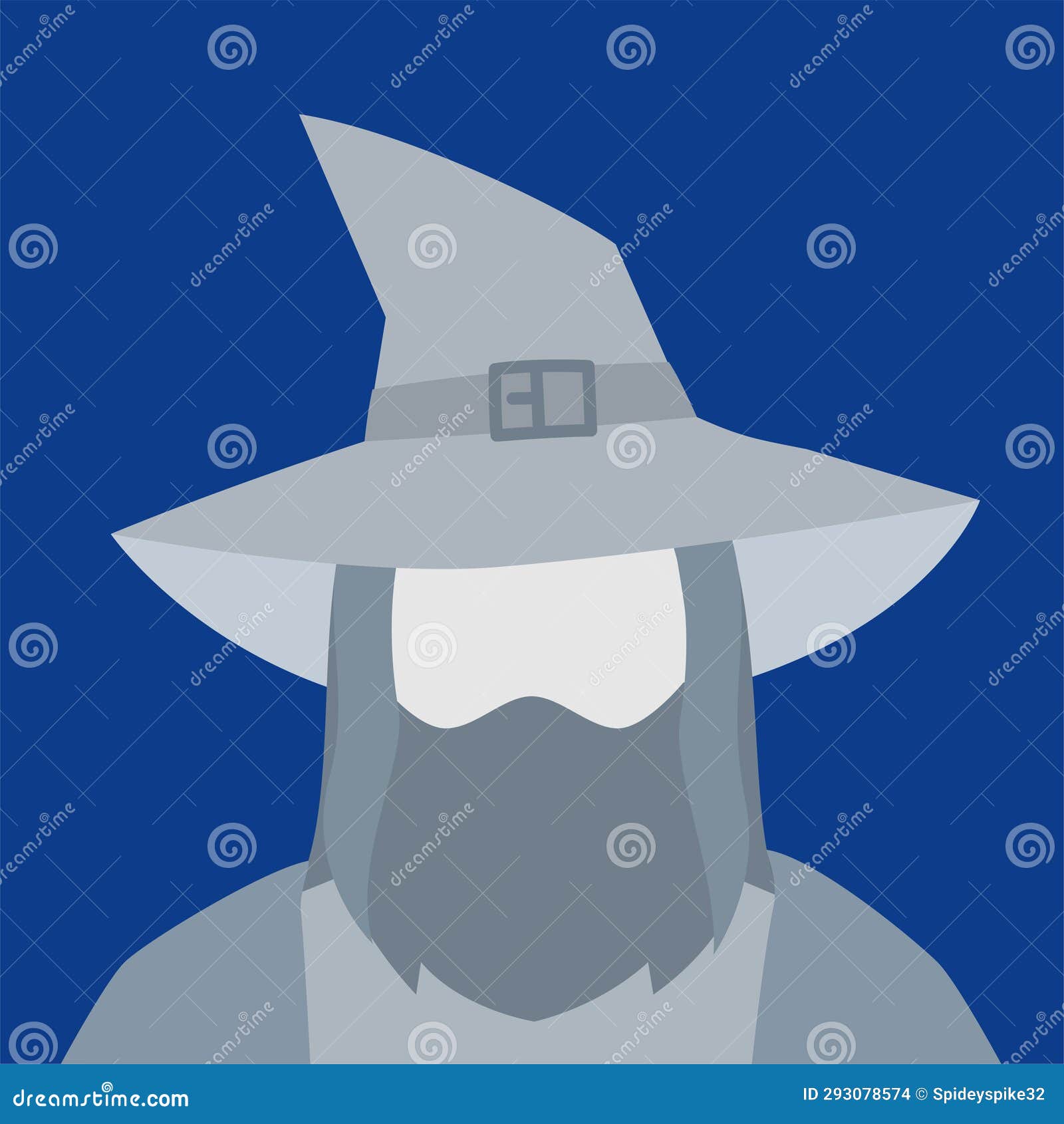 Portrait of the Faceless Wizard. Isolated Vector Illustration Stock ...