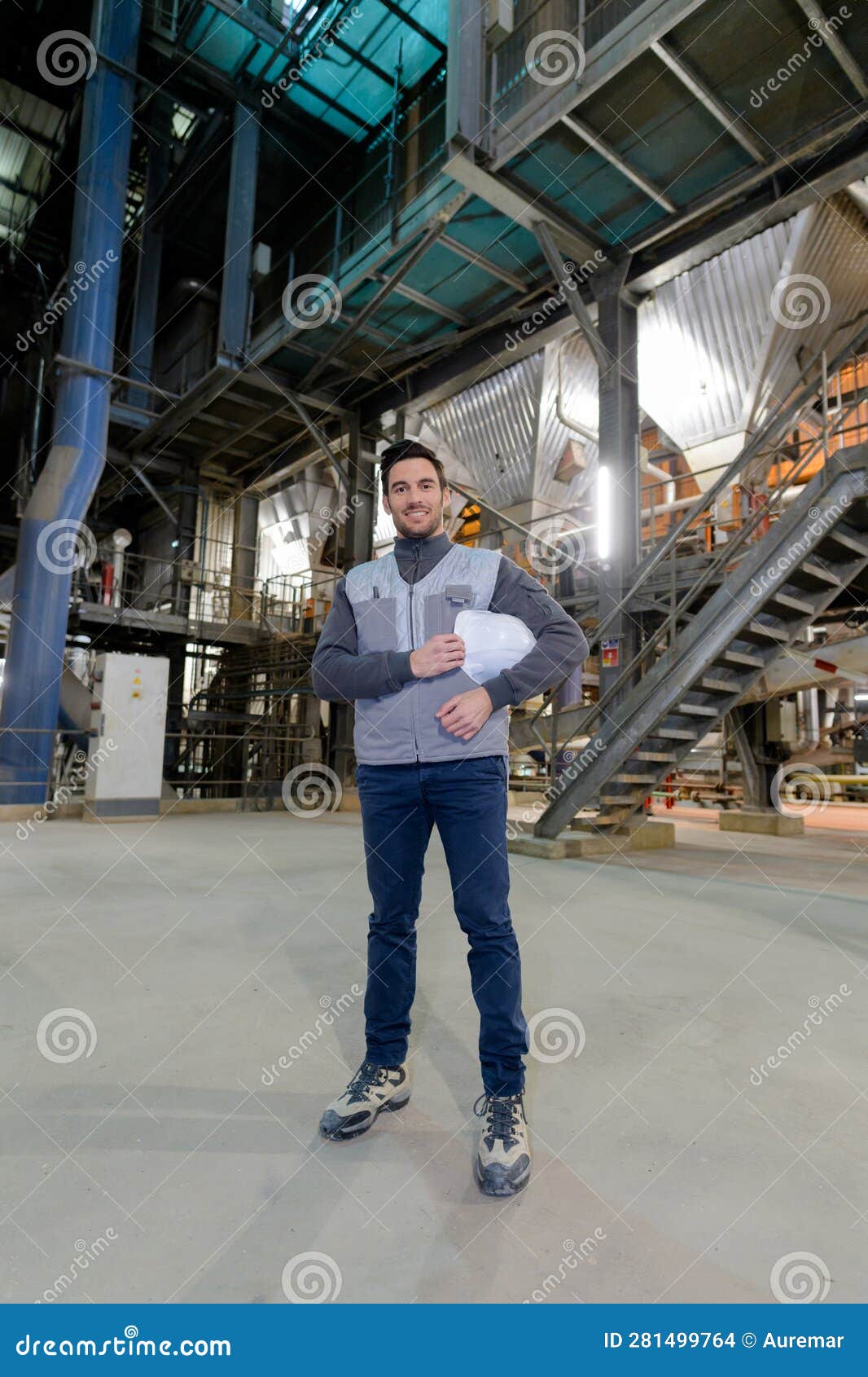 Portrait Factory Male Worker Stock Photo - Image of workwear, toolmaker ...