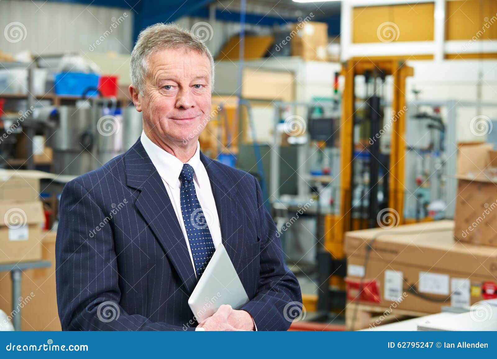 Portrait of Factory Owner with Digital Tablet Stock Image - Image of ...