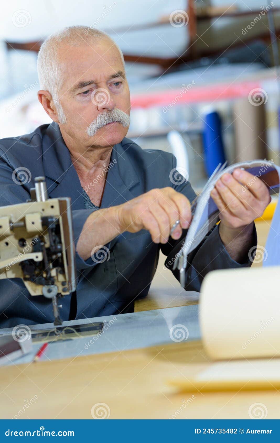 Portrait Of Factory Worker Man Outside The Container Cargo Blurred ...