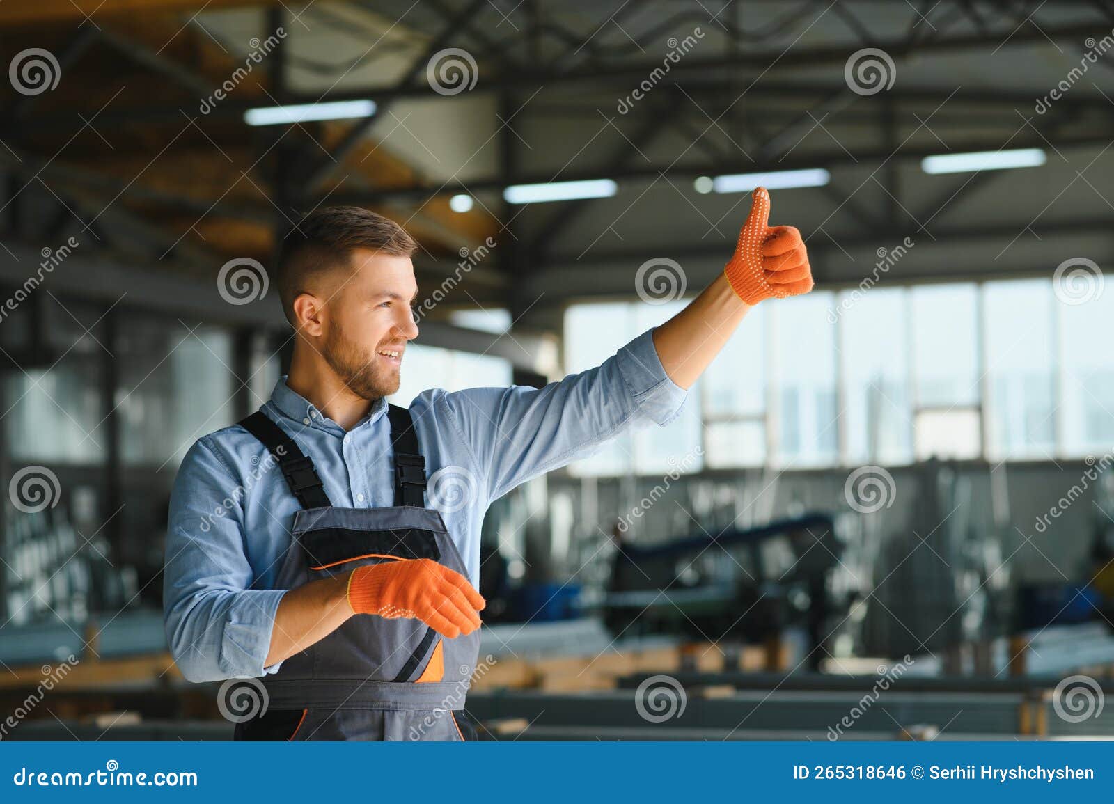 Portrait of Factory Worker. Young Handsome Factory Worker. Stock Photo ...