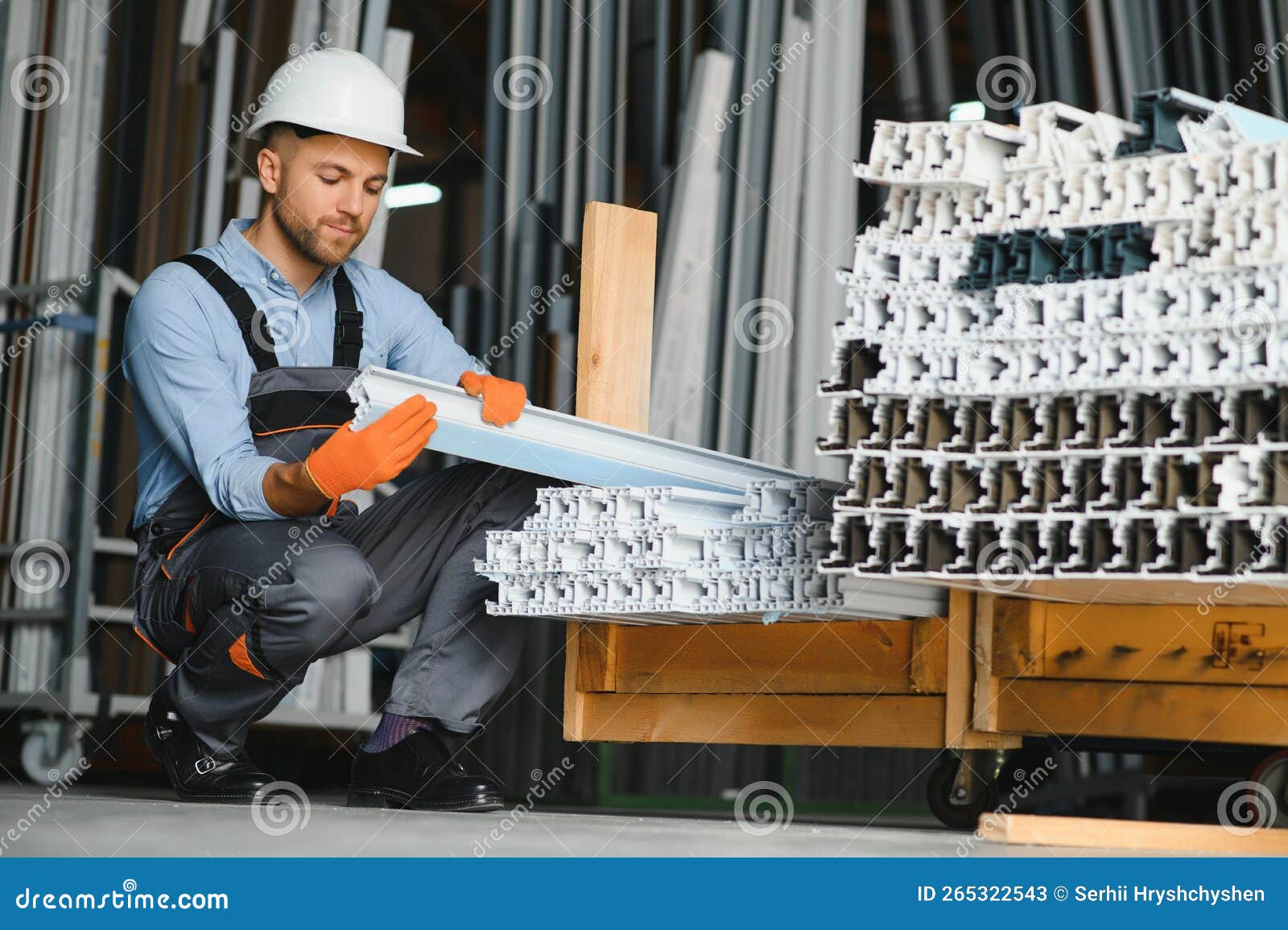 Portrait of Factory Worker. Young Handsome Factory Worker. Stock Image ...