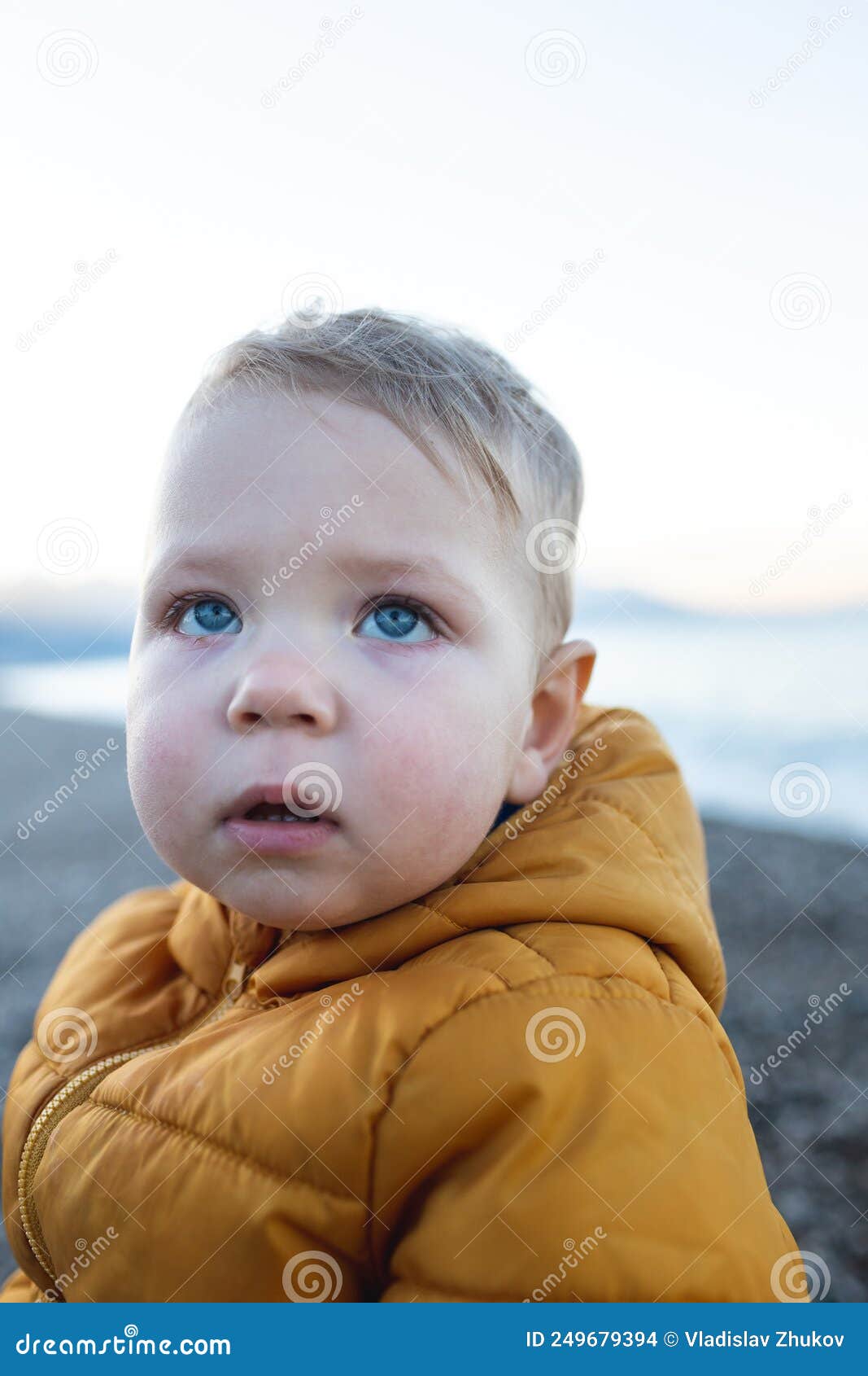 Portrait of a Fair-haired Boy on the Beach Stock Photo - Image of child ...