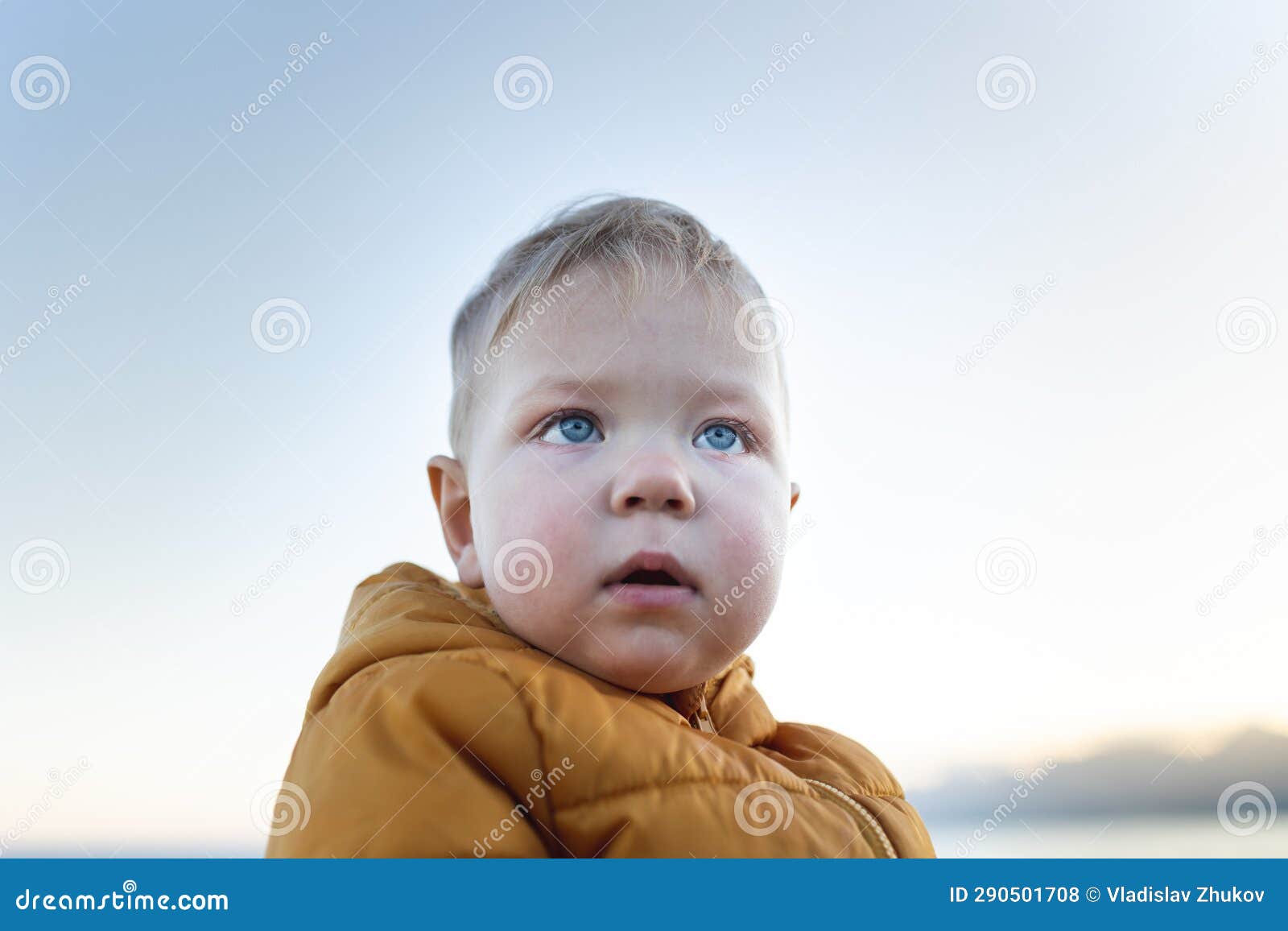 Portrait of a Fair-haired Boy on the Beach Stock Photo - Image of ...