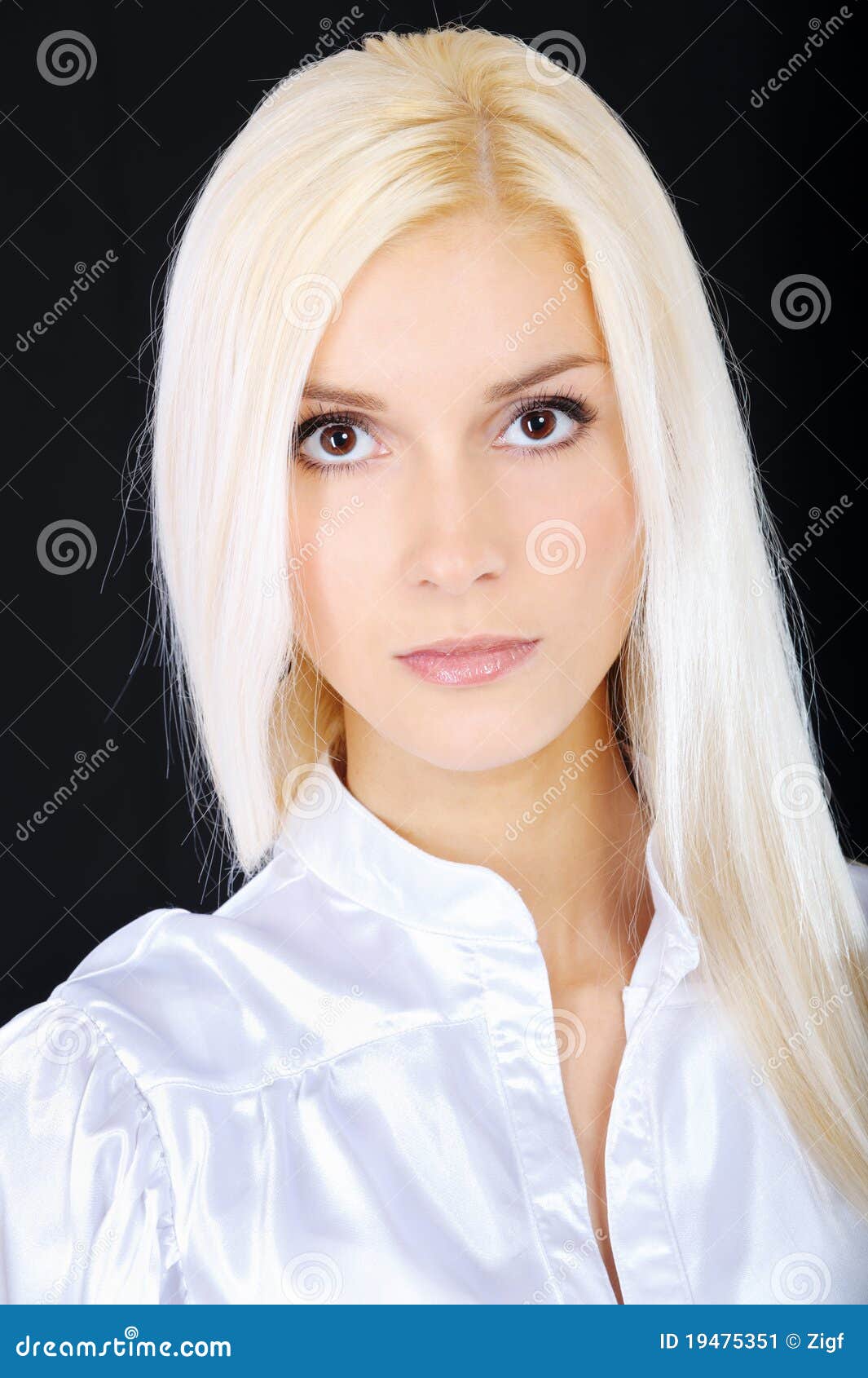 Portrait Of Fair-haired Young Woman Stock Image - Image of freshness ...
