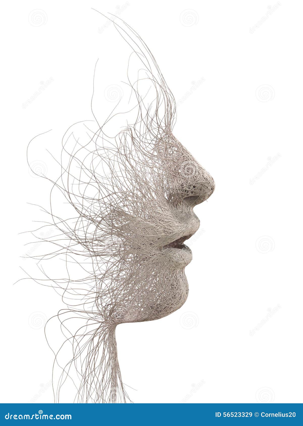 Portrait fait de fils image stock. Image du fils, visage - 56523329