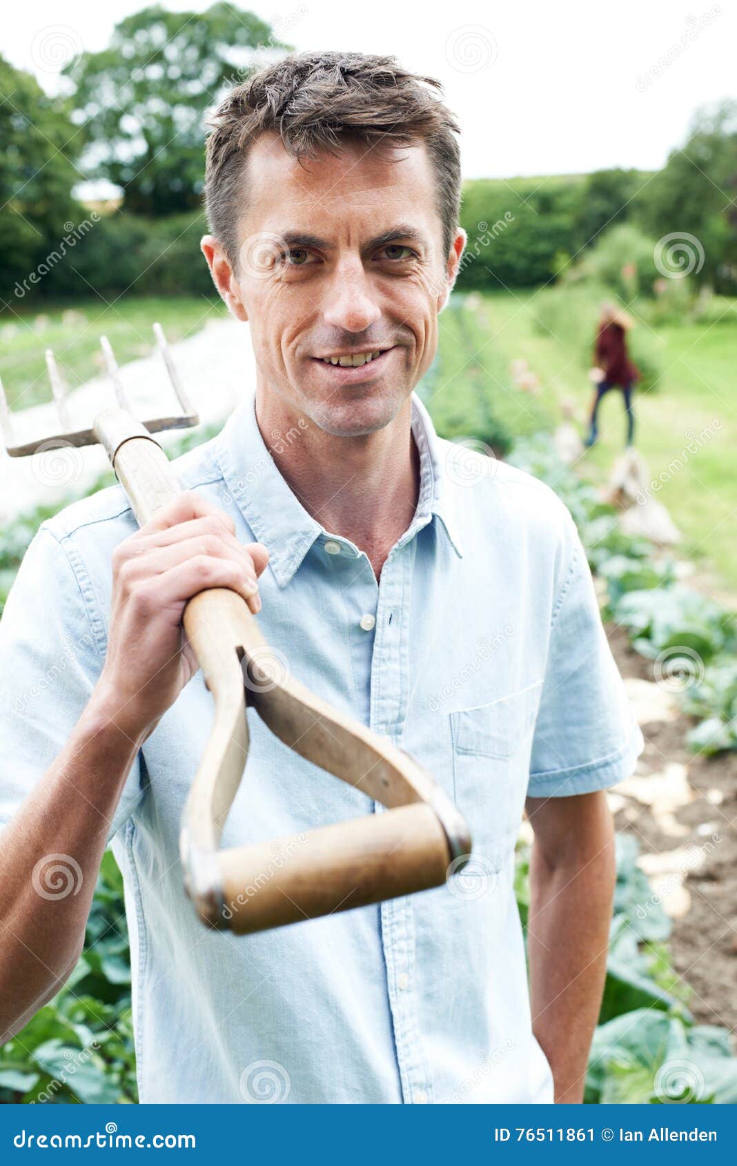 Portrait of Farm Workers in Organic Field Stock Image - Image of copy ...