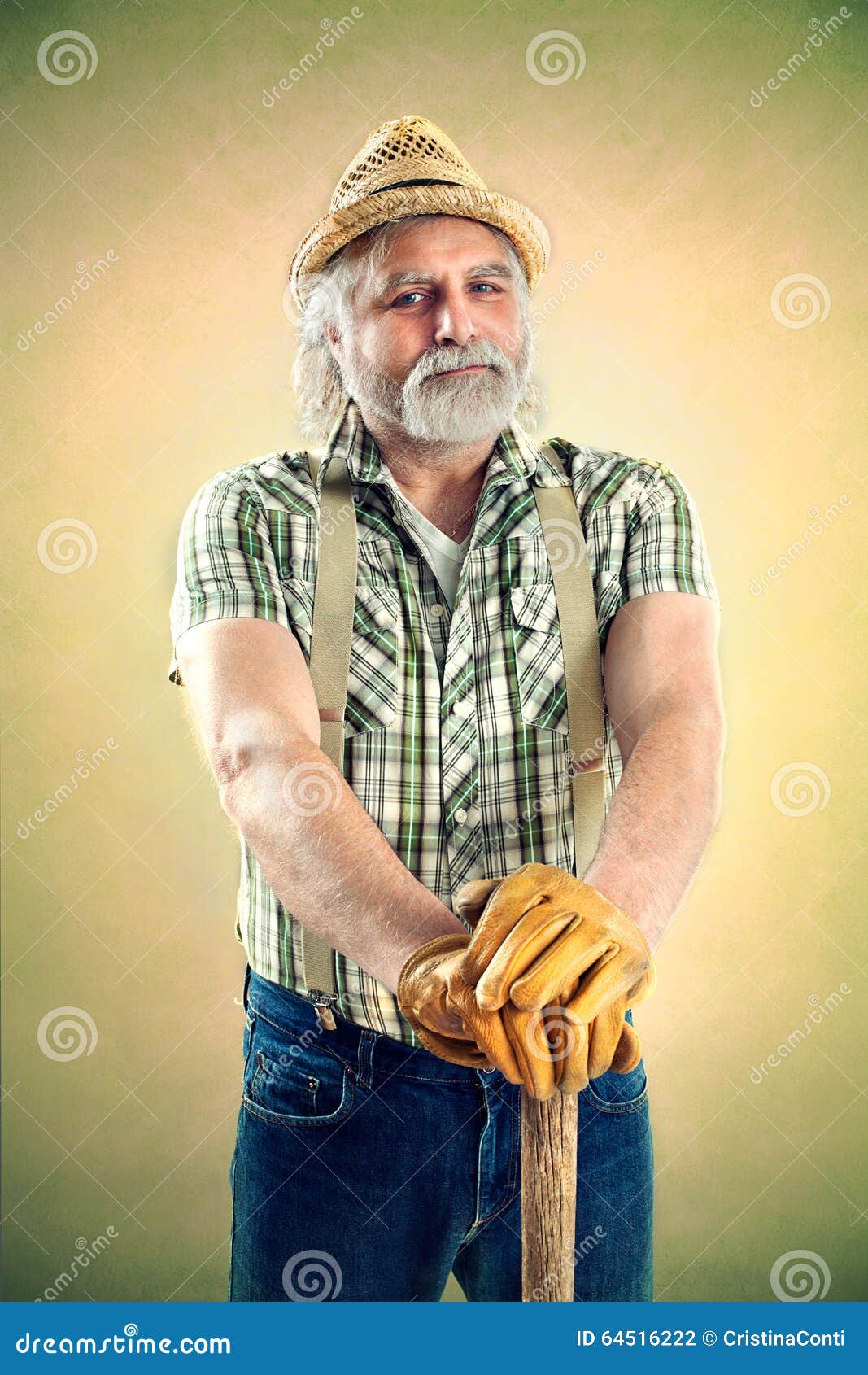 Portrait of Farmer with His Mattock Stock Photo - Image of farmer ...
