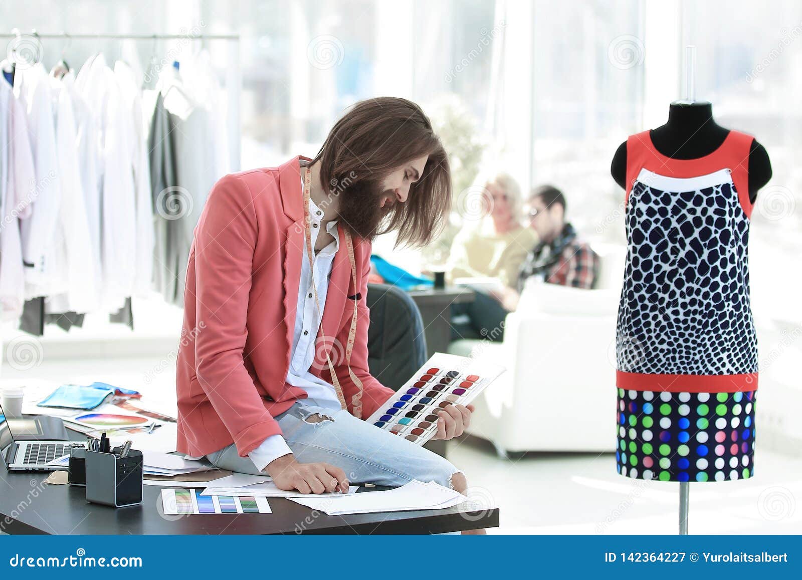 Portrait of a Fashion Designer in a Creative Office Stock Image - Image ...