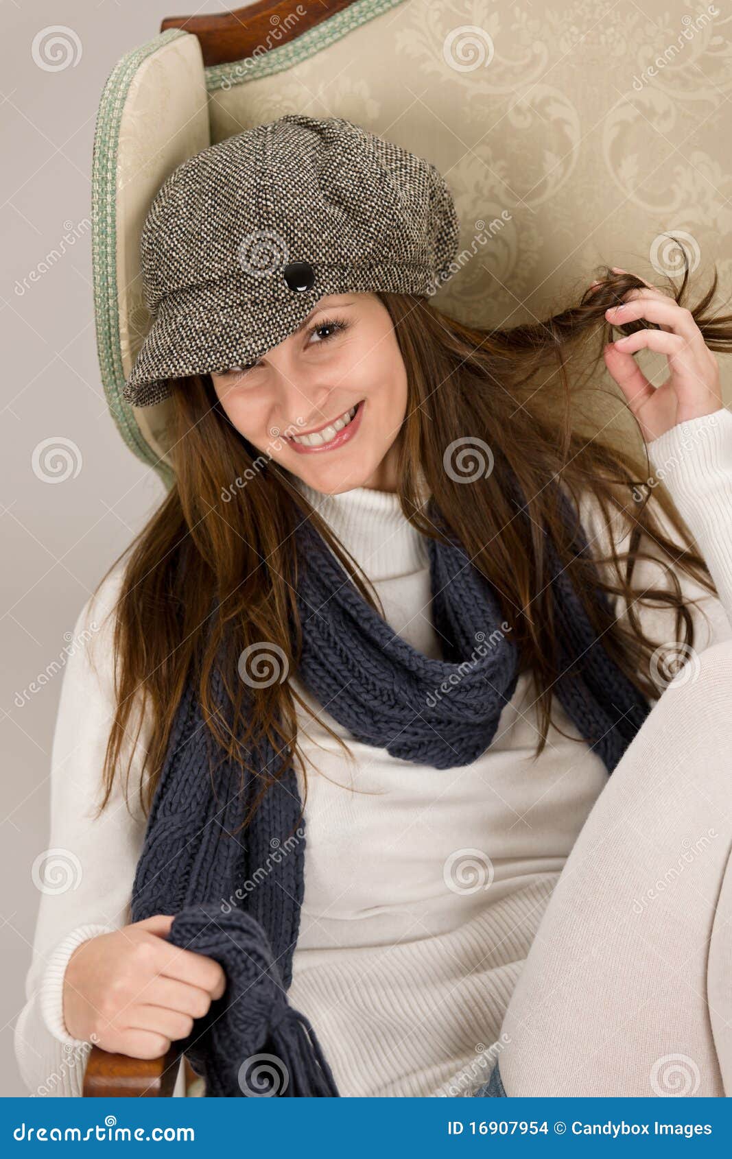 Portrait of Fashion Model Wearing Cap Stock Photo - Image of luxury ...