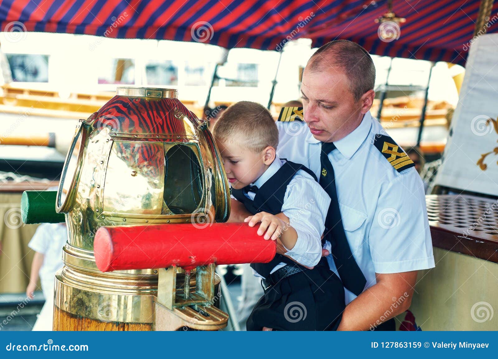 Portrait of Father and Son of a Sailor Stock Image - Image of sailor ...