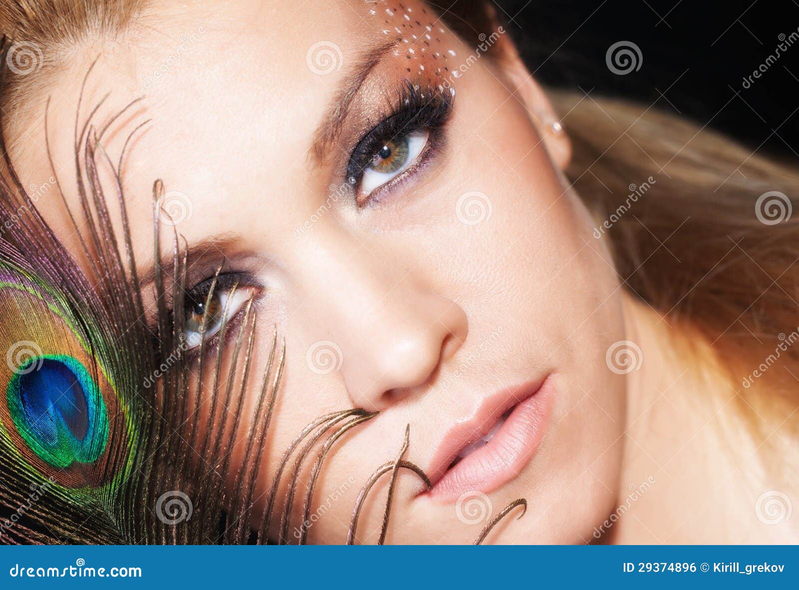 Portrait with feather stock photo. Image of fancy, beauty - 29374896