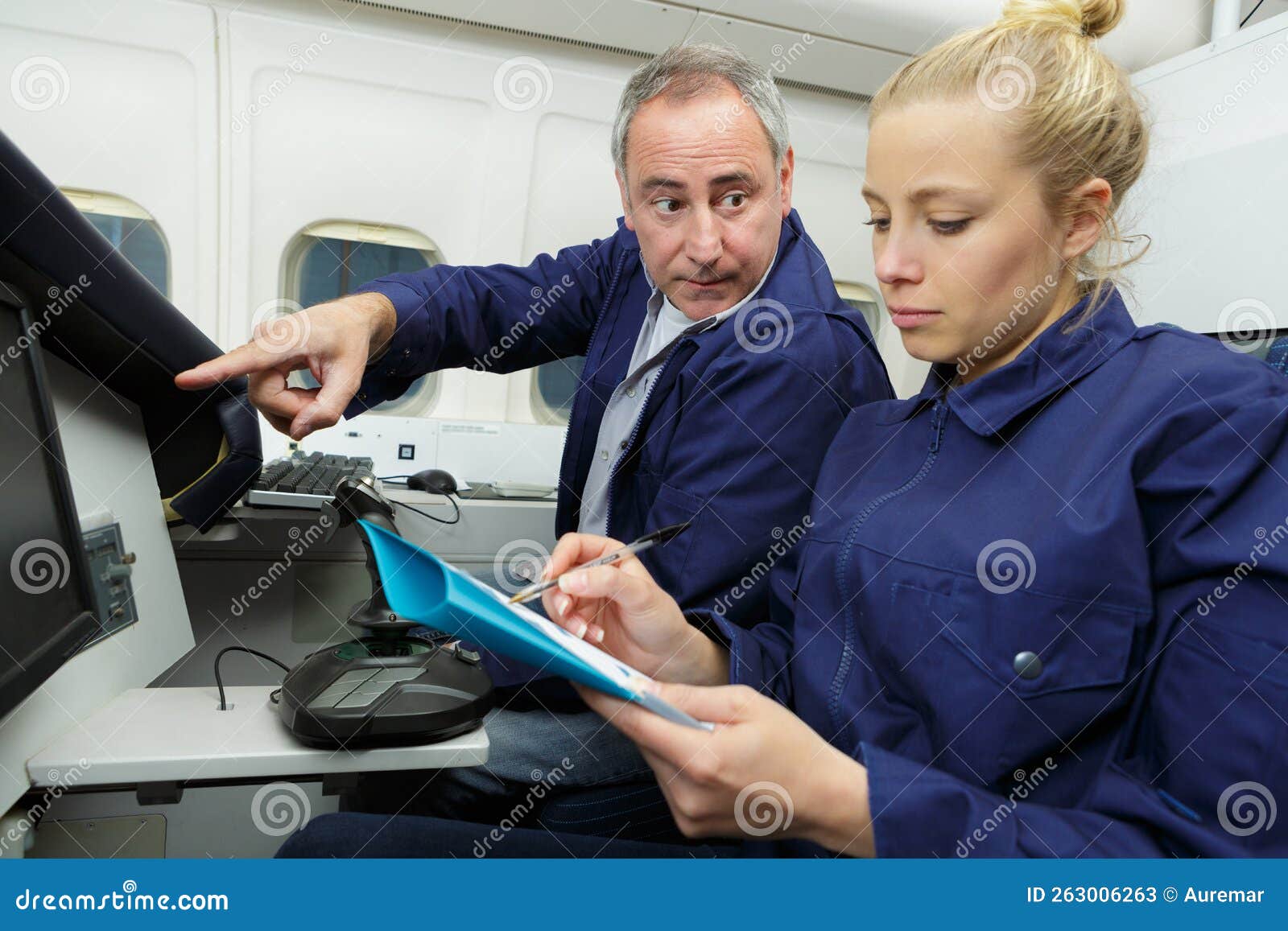 Portrait Female Aero Engineer Working on Helicopter in Hangar Stock ...
