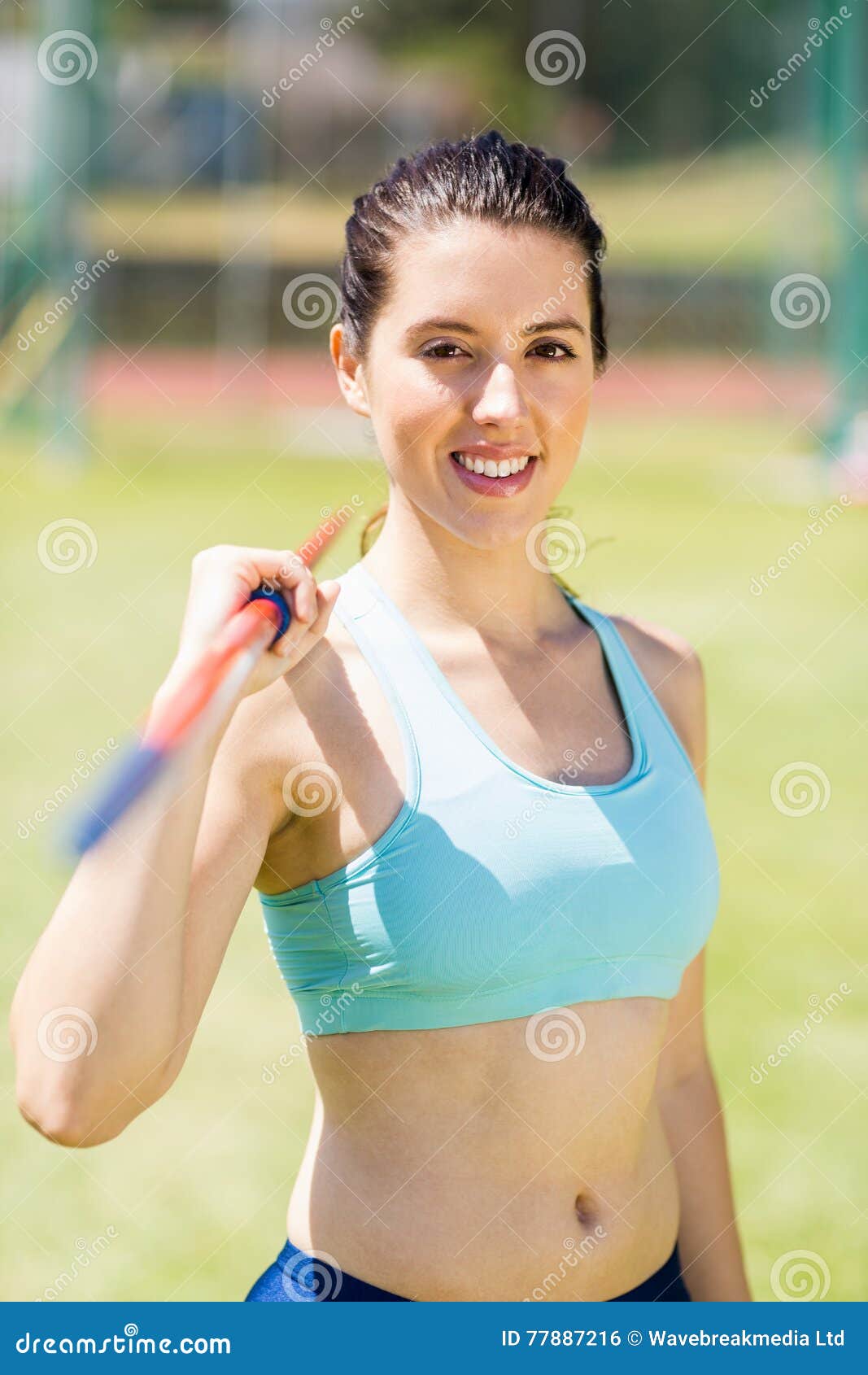 Portrait of Female Athlete Holding a Javelin Stock Photo - Image of ... Portrait of Female Athlete Holding a Javelin Stock Photo - Image of ...