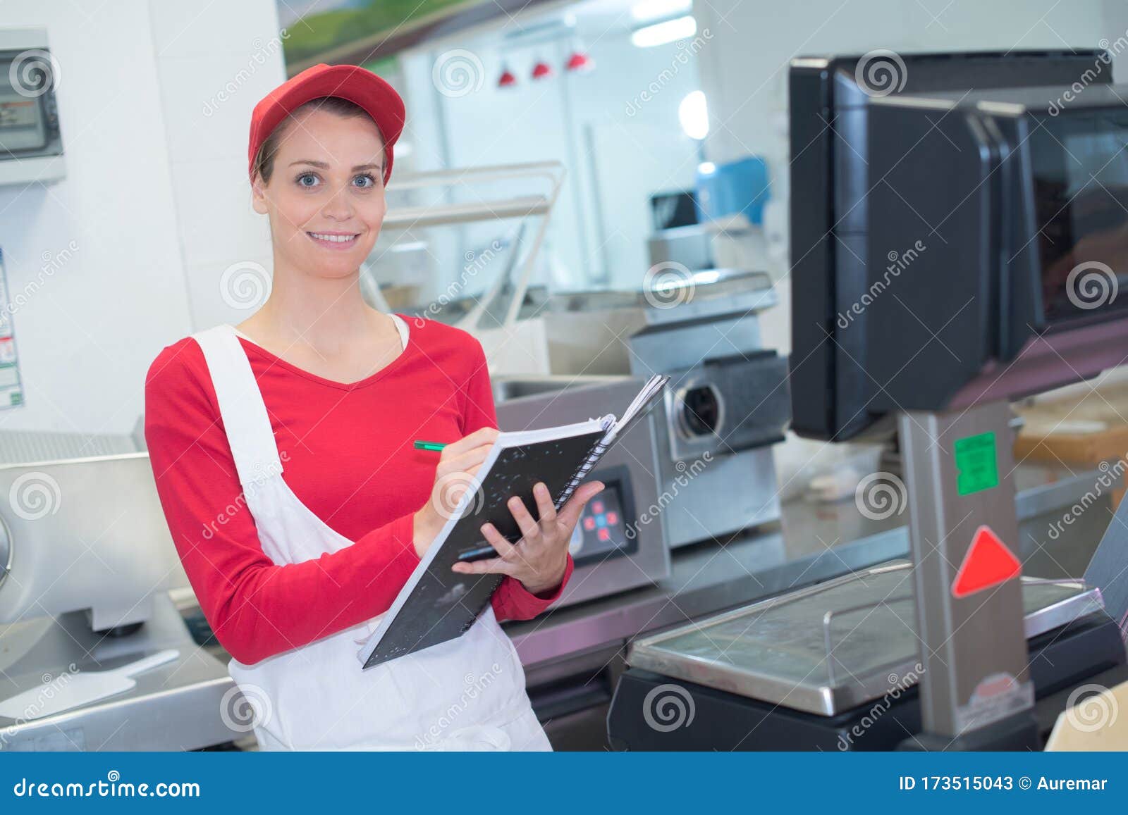 Portrait Female Butchers at Work Stock Image - Image of grocer, pork ...