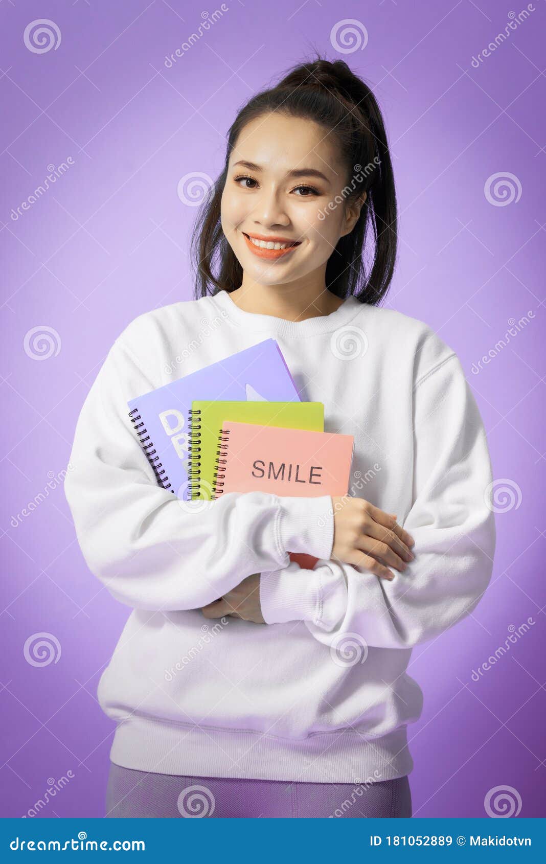 Portrait of Female College Student Smiling at Camera Stock Image ...