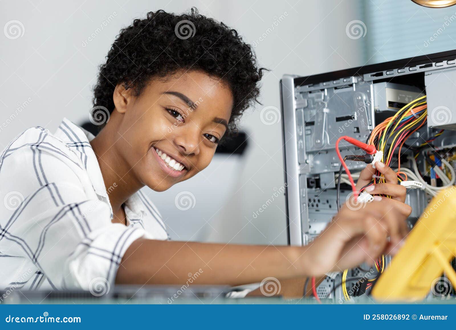 Portrait Female Computer Engineer Stock Photo - Image of student ...