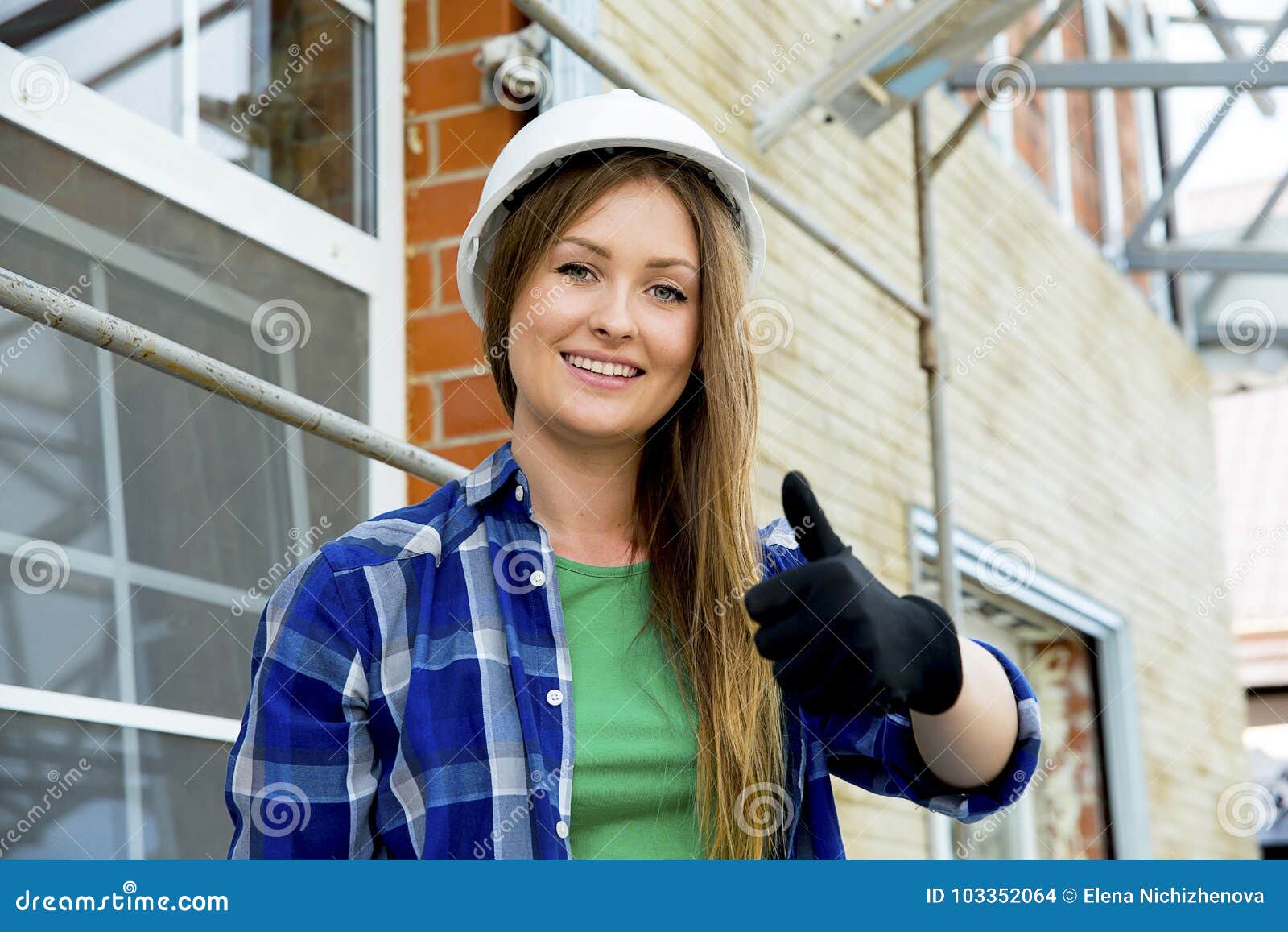 Female construction worker stock photo. Image of business - 103352064