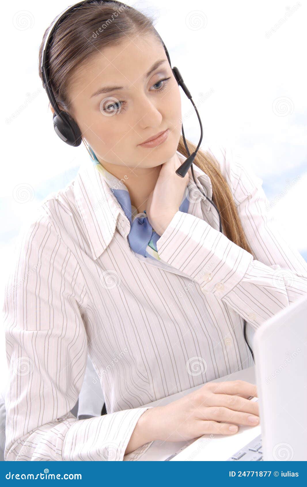 Portrait of Female Customer Service Representative Stock Image - Image ...