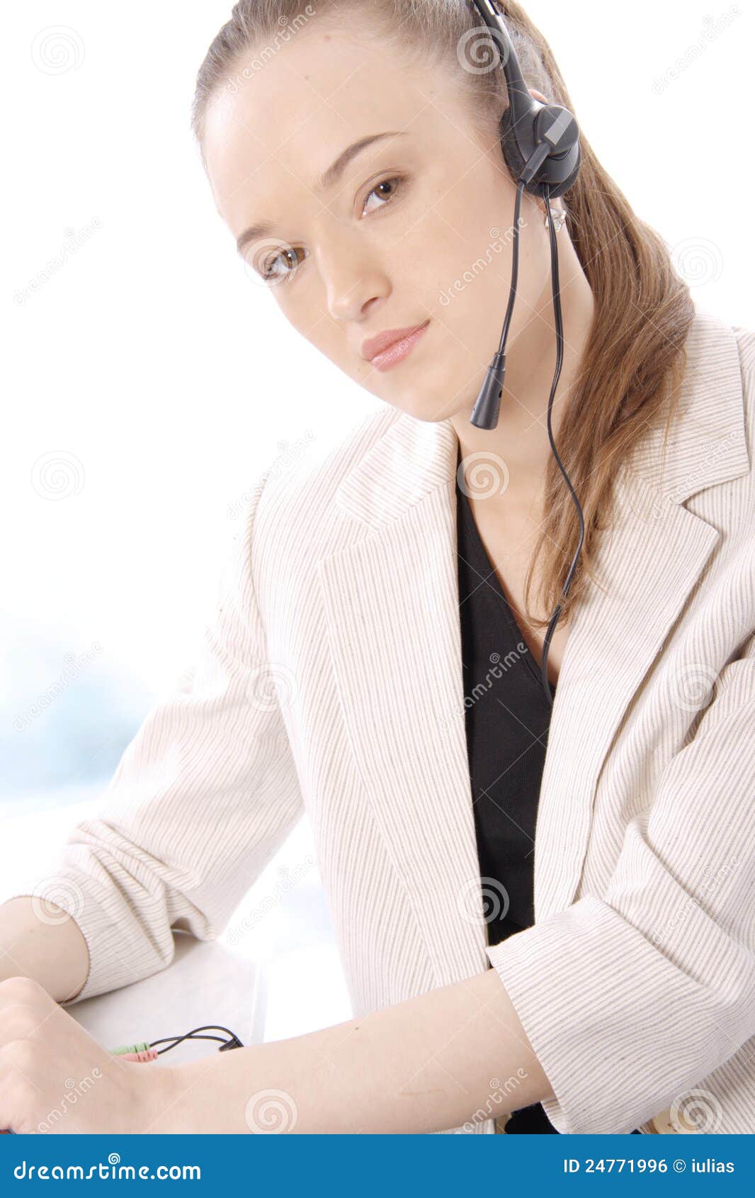 Portrait of Female Customer Service Representative Stock Photo - Image ...