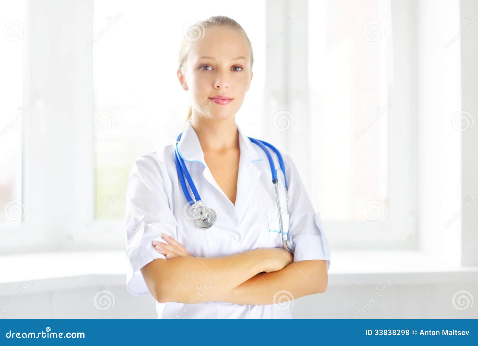 Portrait of female doctor stock photo. Image of practitioner - 33838298