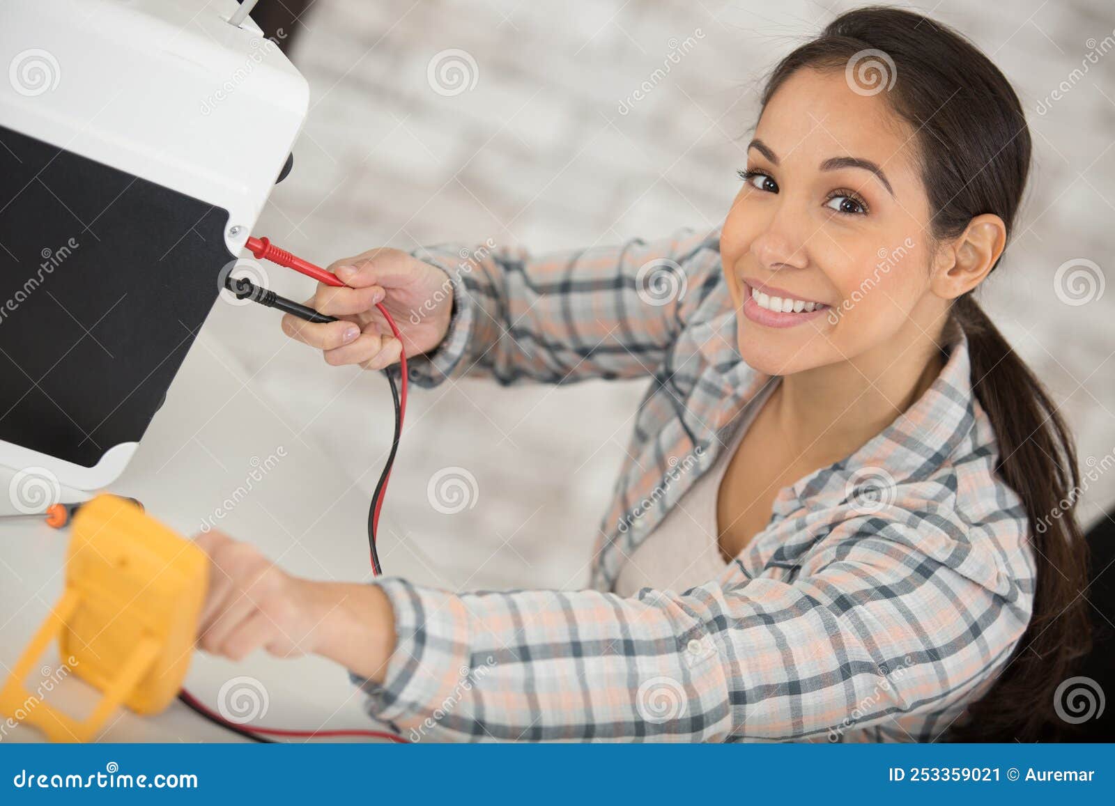 Portrait Female Electronic Engineer Stock Image - Image of service ...