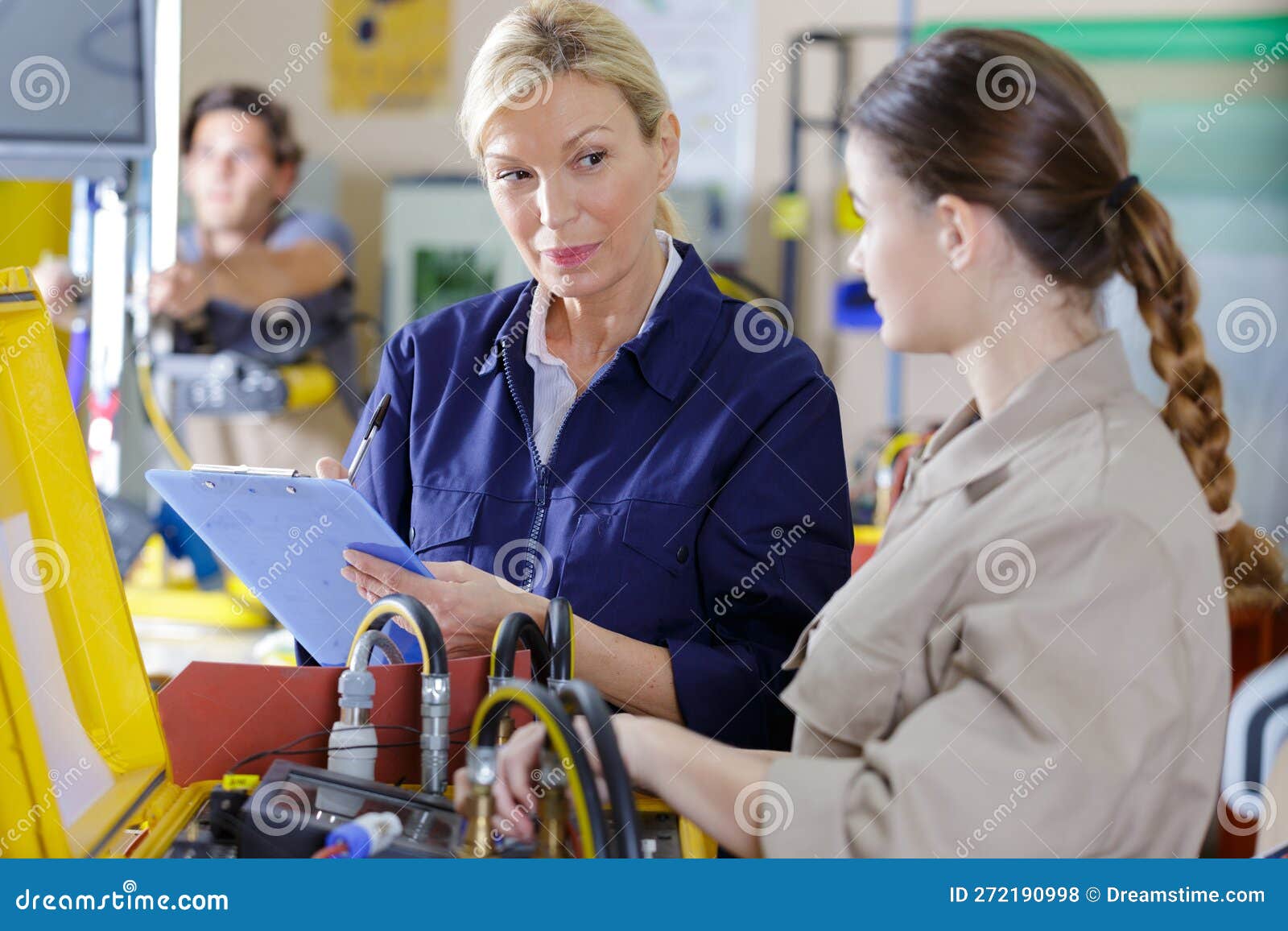 Portrait Female Engineers Mechanics Stock Photo - Image of construction ...