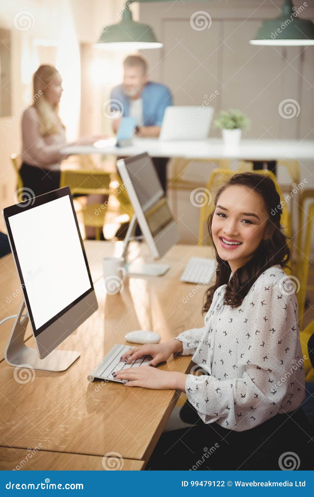 Female Executive Working on Computer in Office Stock Photo - Image of ...