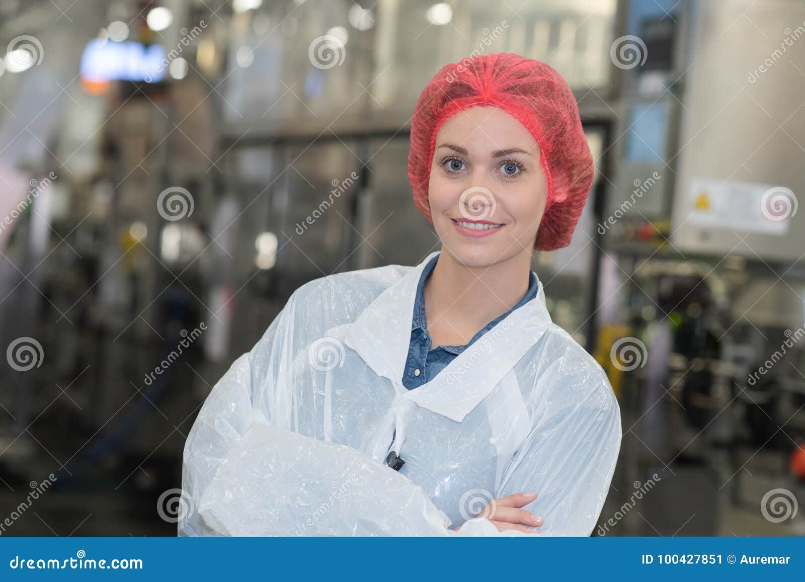 Portrait Female Factory Worker Stock Image - Image of professional ...