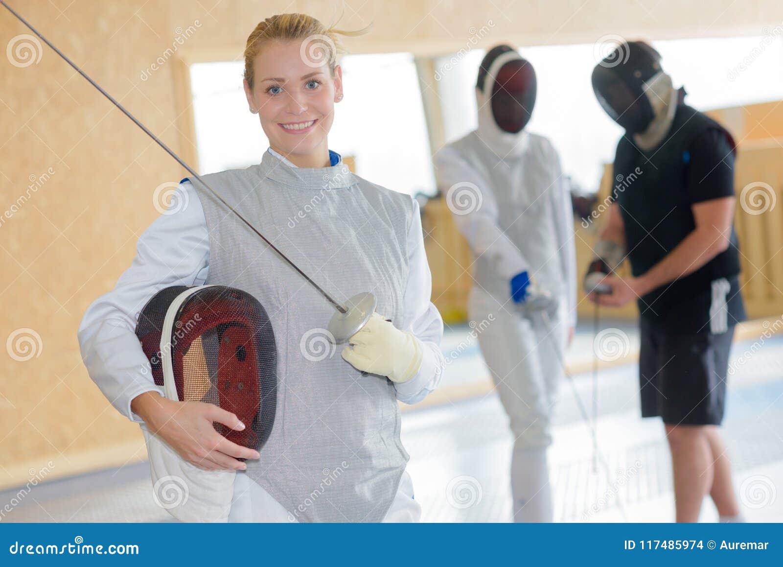 Portrait of female fencer stock photo. Image of fencer - 117485974