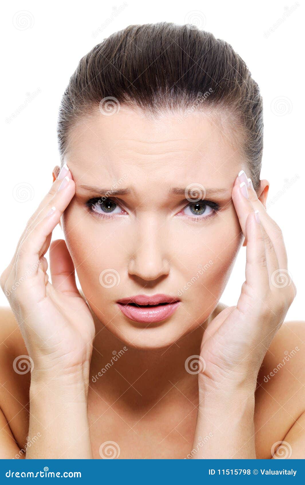 Portrait of Female with the Headache Stock Photo - Image of girl ...