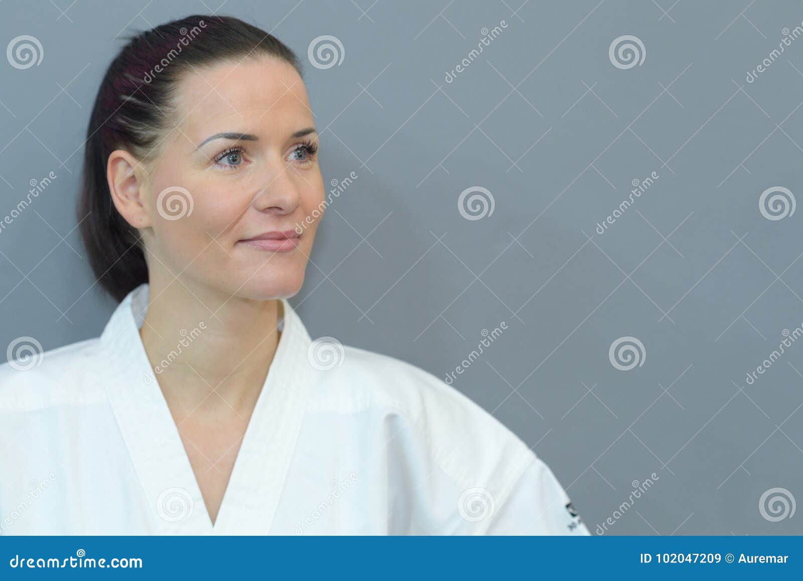 Portrait Female Karate Fighter Stock Image - Image of isolated, fitness ...