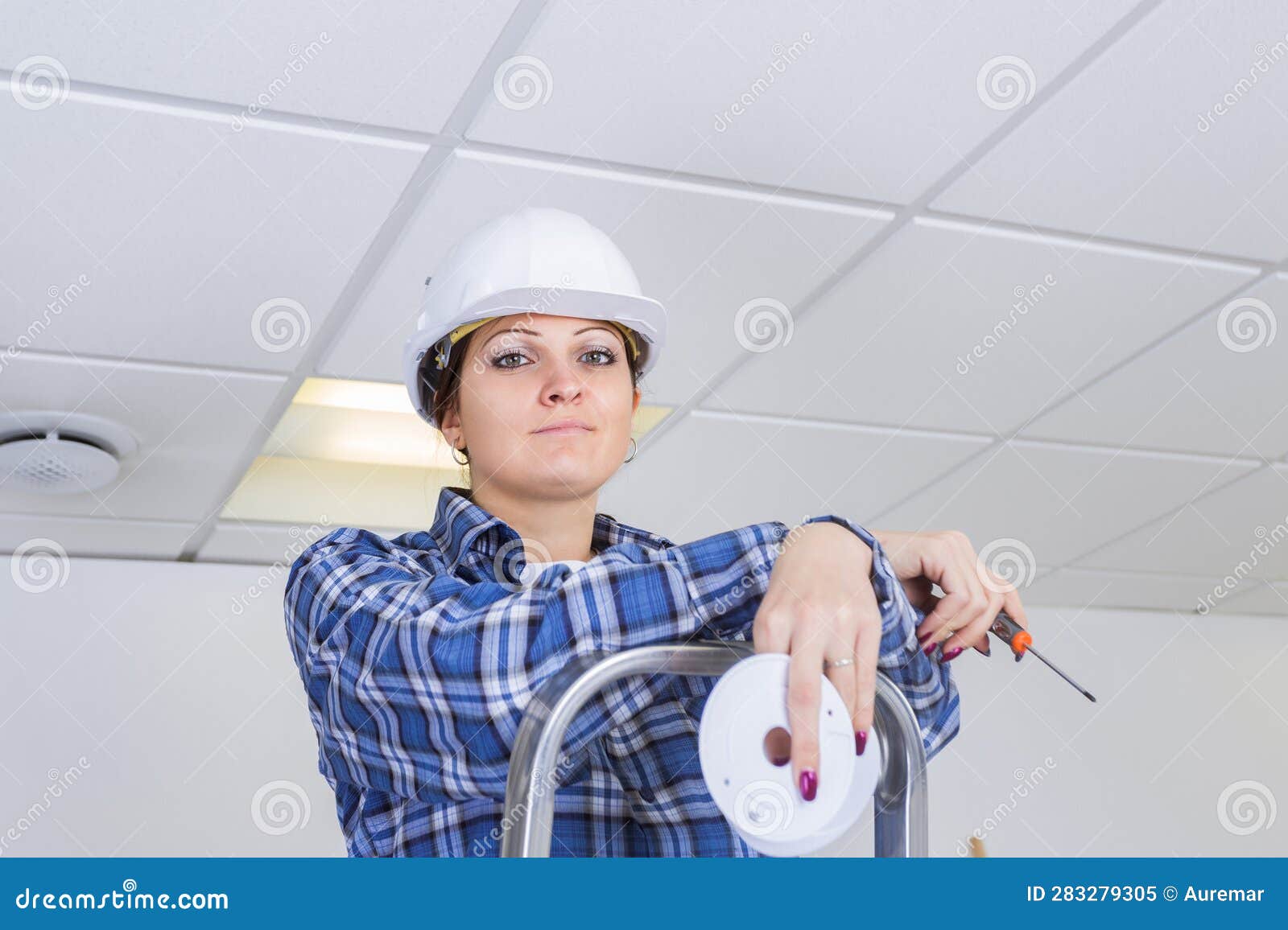 Portrait Female Maintenance Technician Posing Stock Image - Image of ...
