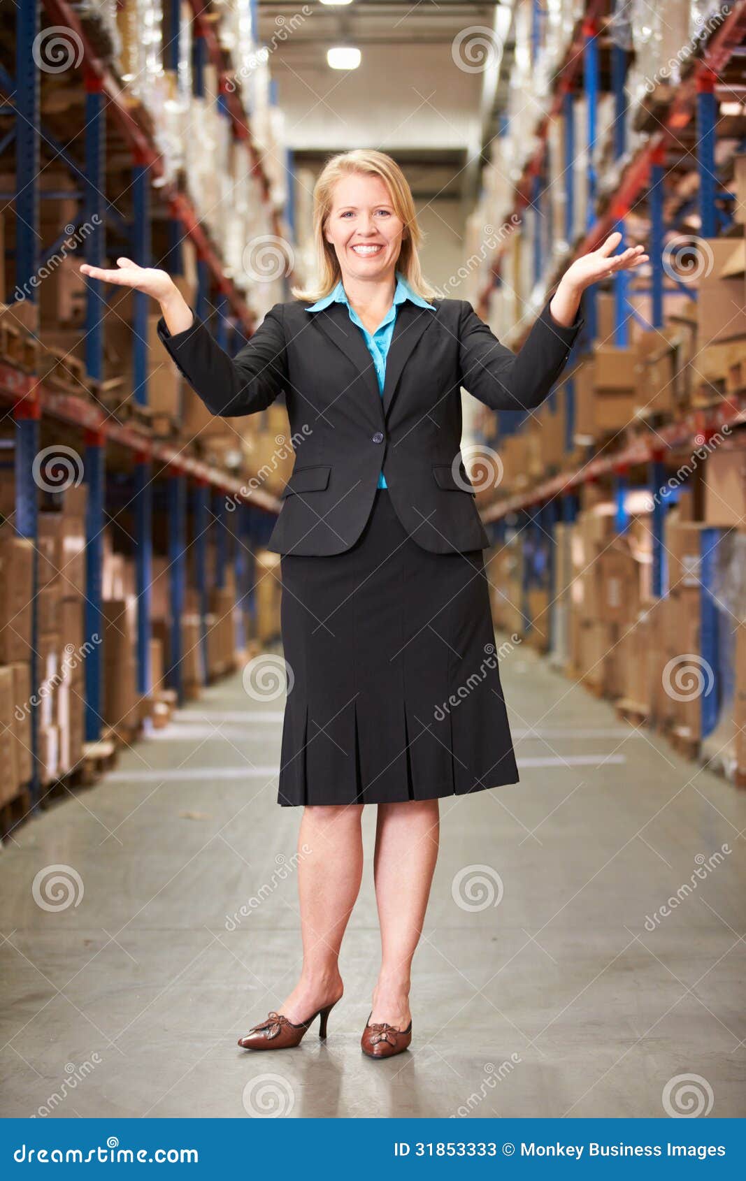 Portrait of Female Manager in Warehouse Stock Image - Image of people ...