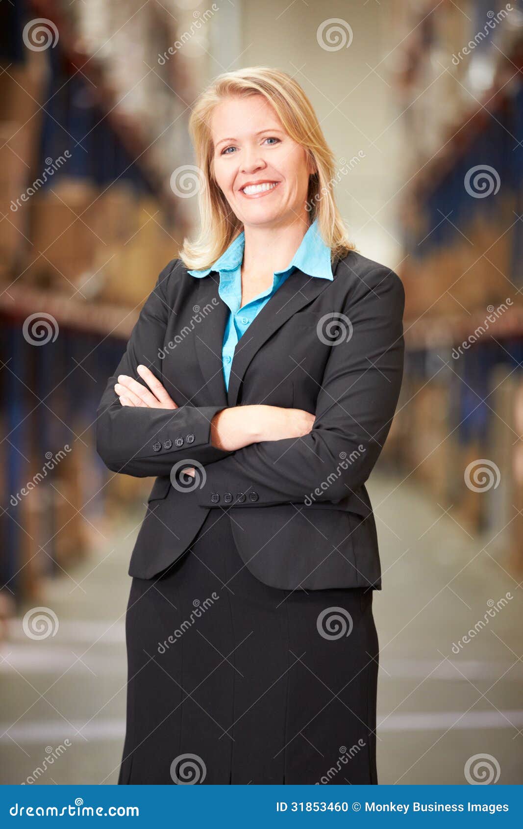 Portrait of Female Manager in Warehouse Stock Photo - Image of ...