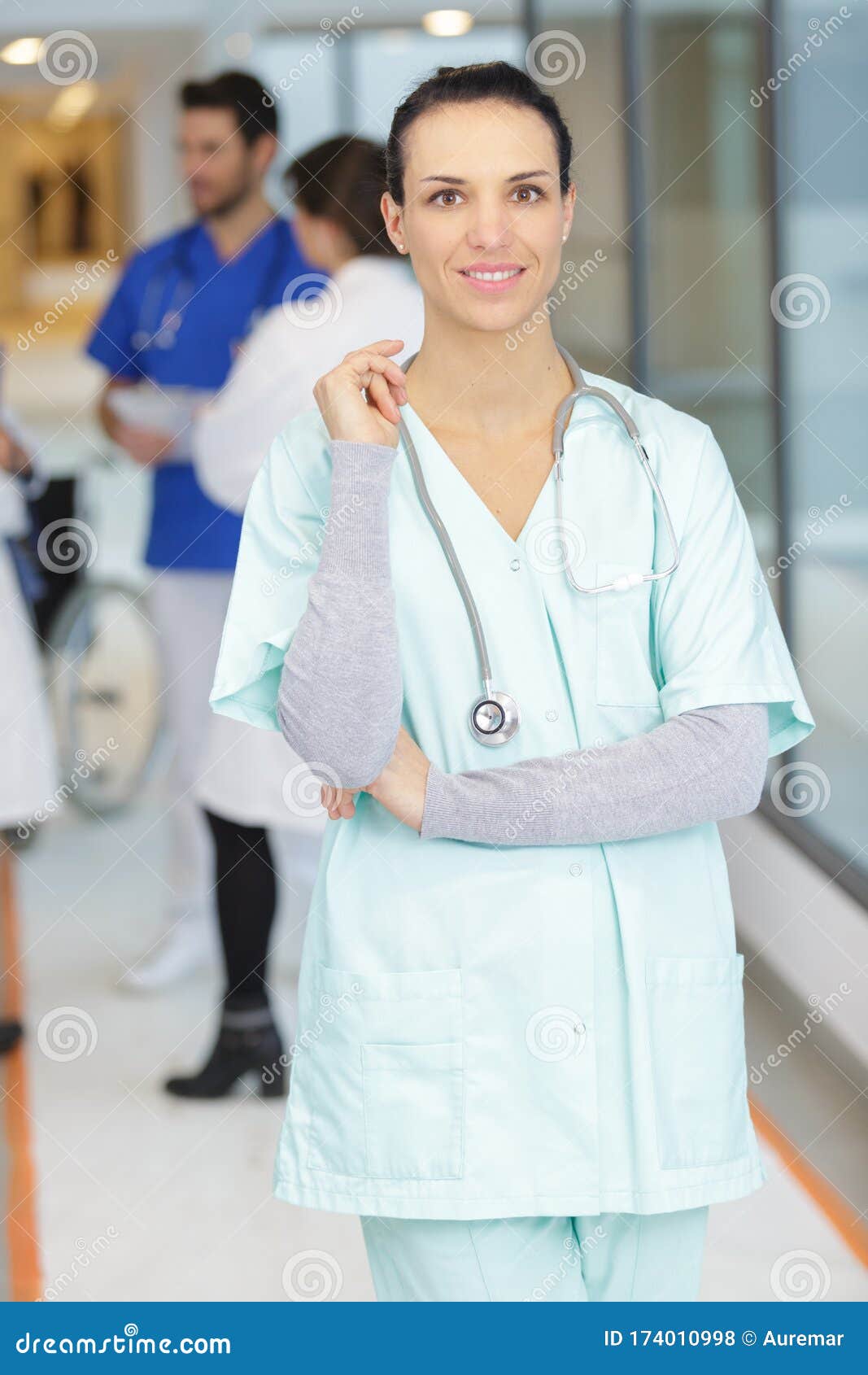Portrait Female Medical Worker in Uniform Stock Photo - Image of ...