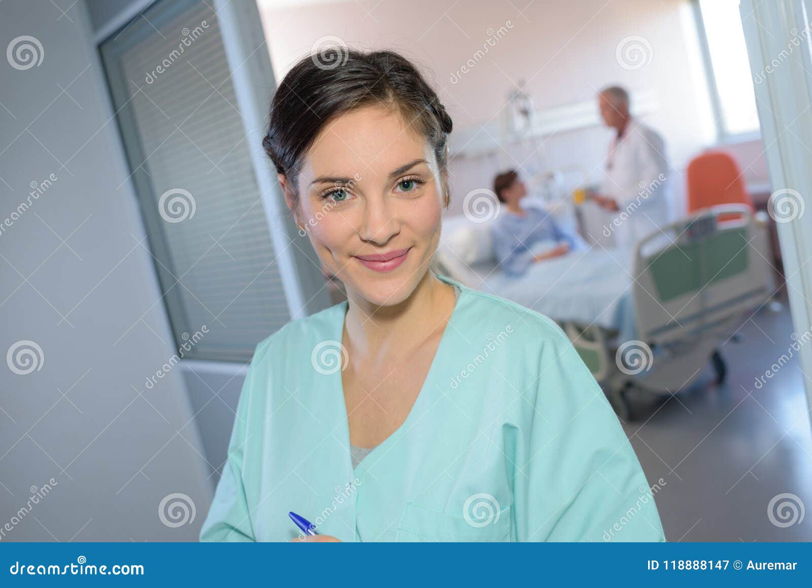 Portrait of female nurse stock image. Image of adult - 118888147